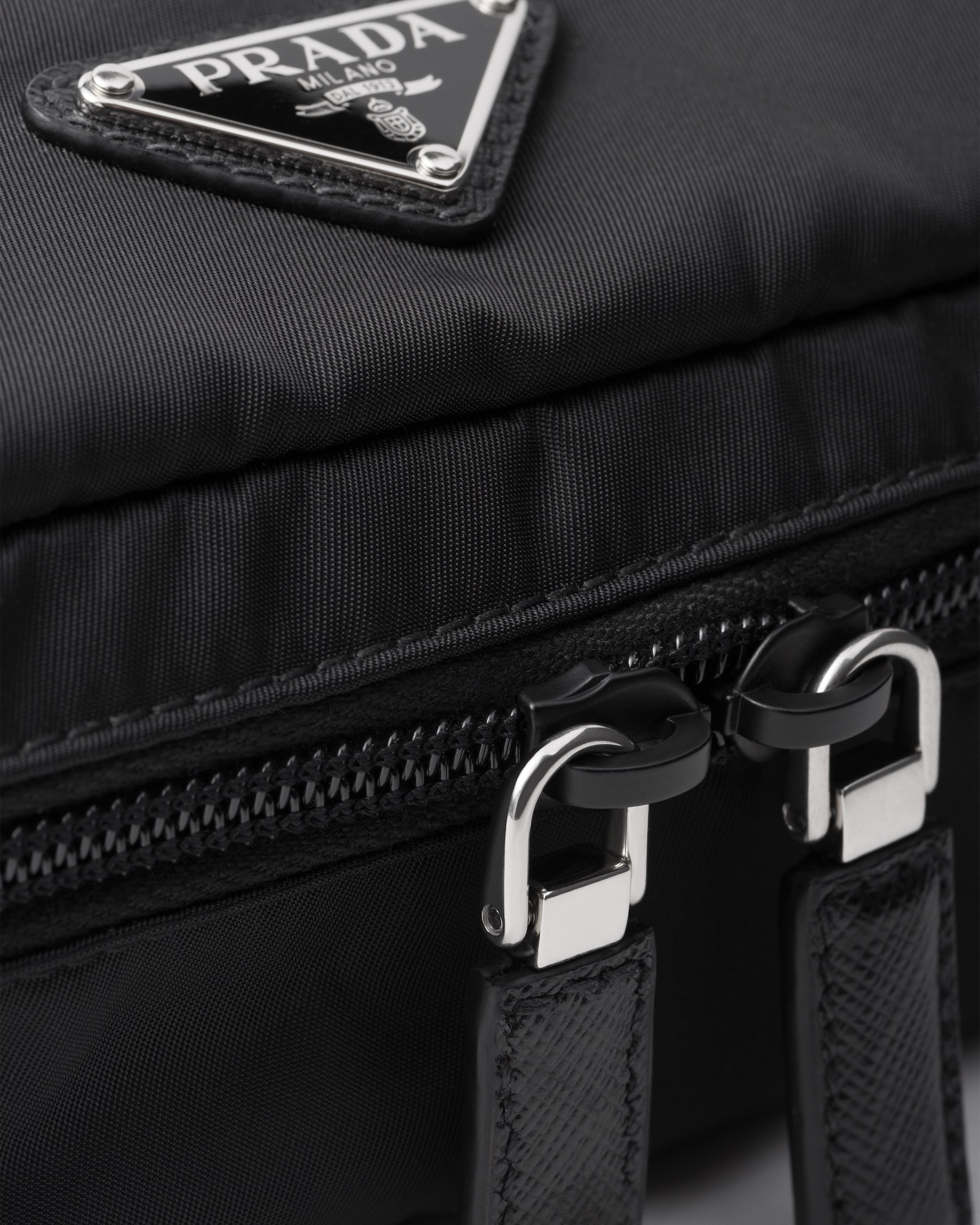 Black Medium Re-nylon Zipper Pouch | PRADA