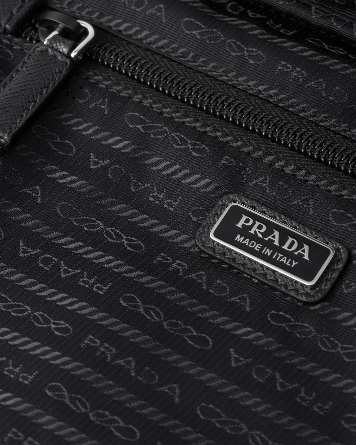 Black Medium Re-nylon Zipper Pouch | PRADA