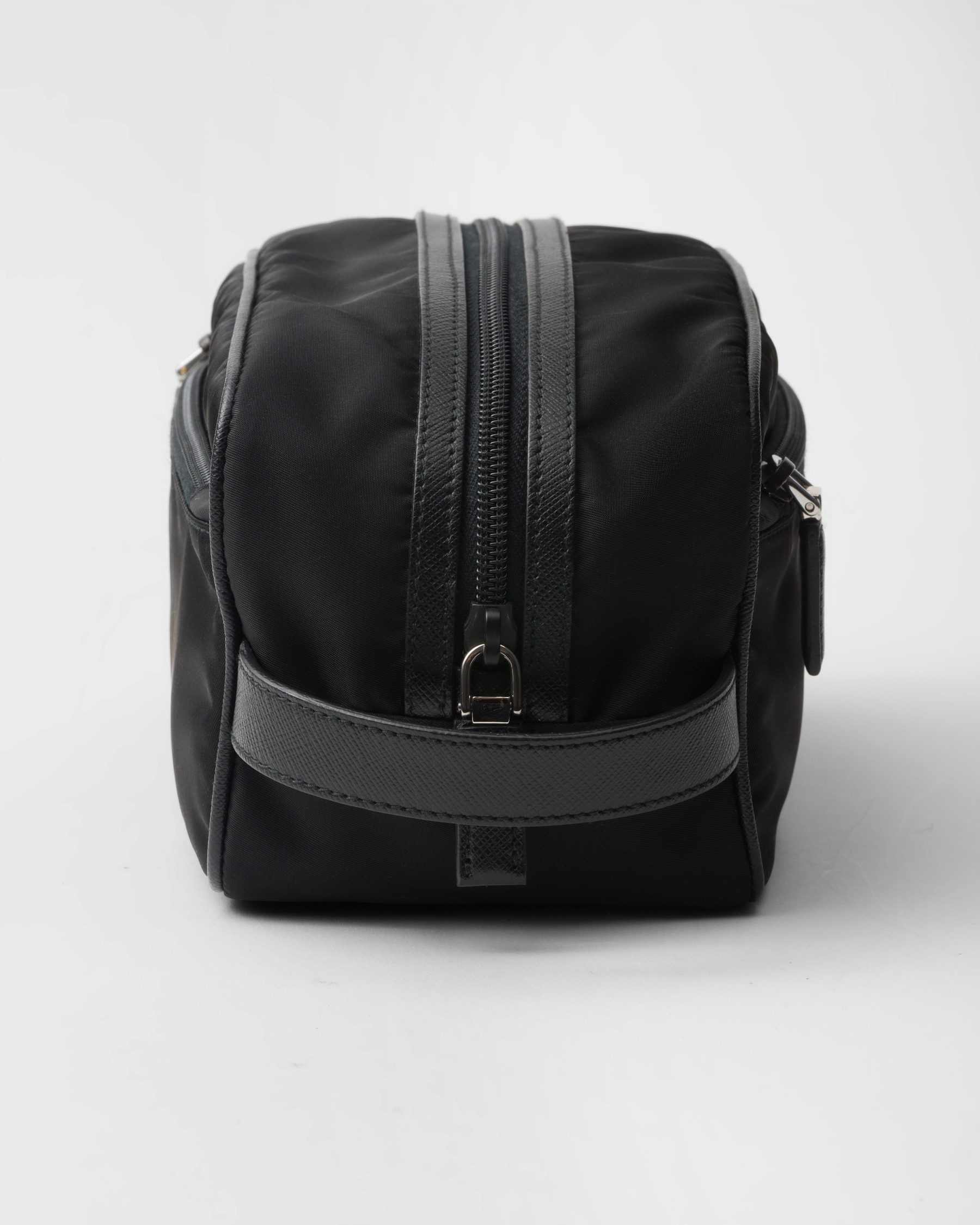 Black Re-nylon And Saffiano Leather Travel Pouch | PRADA