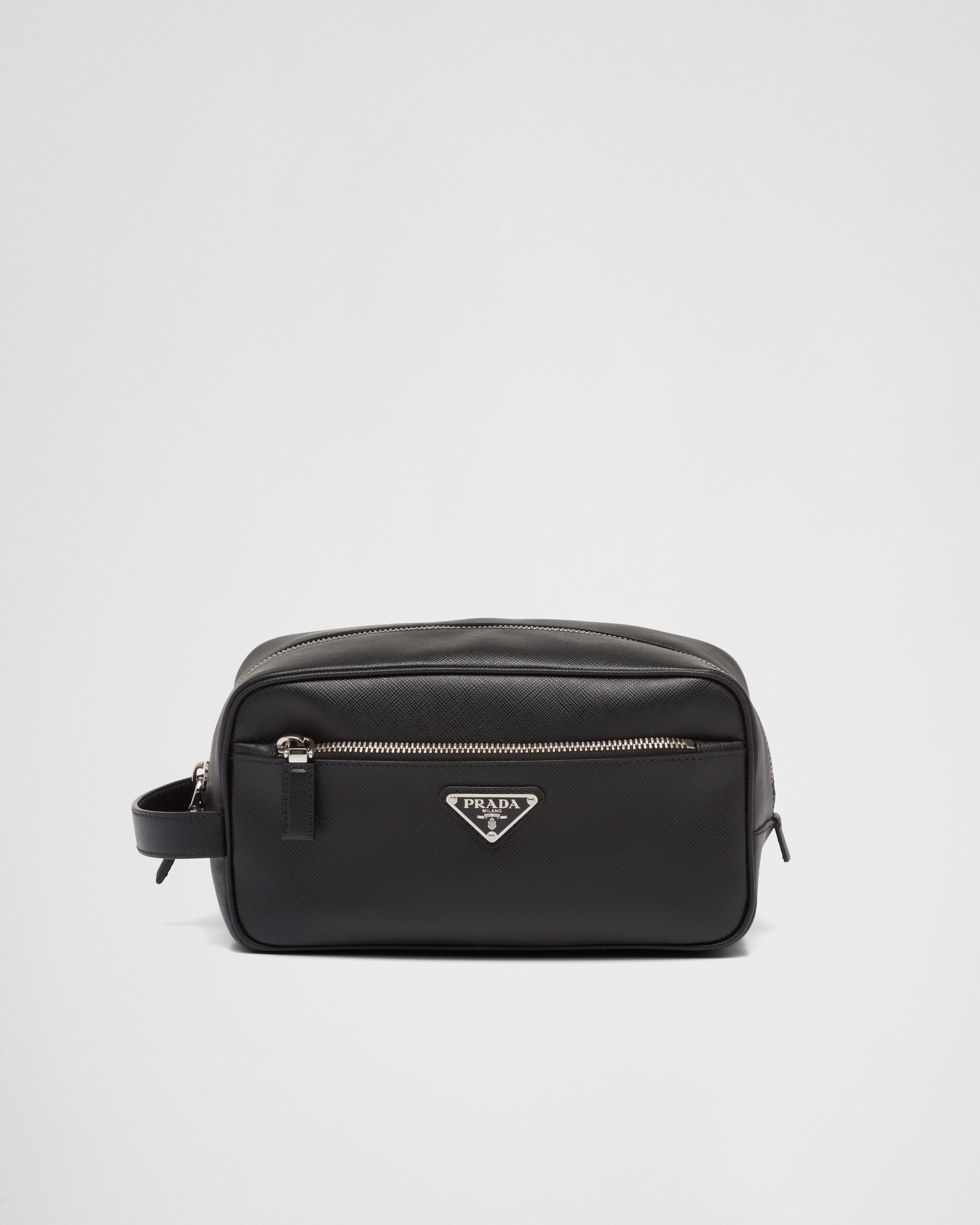 Black Saffiano Leather Travel Pouch | PRADA