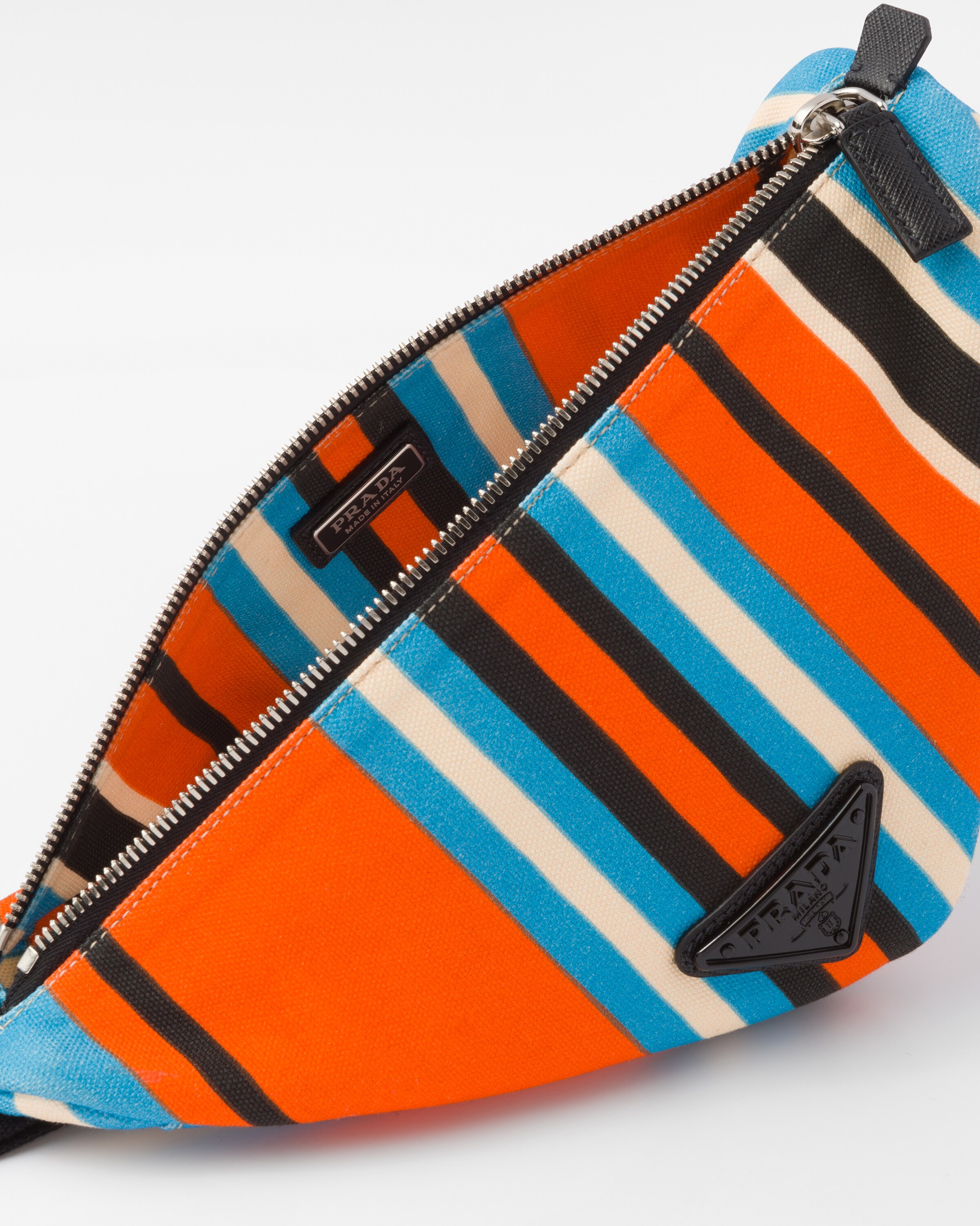 Orange Printed canvas Prada Triangle pouch | Prada