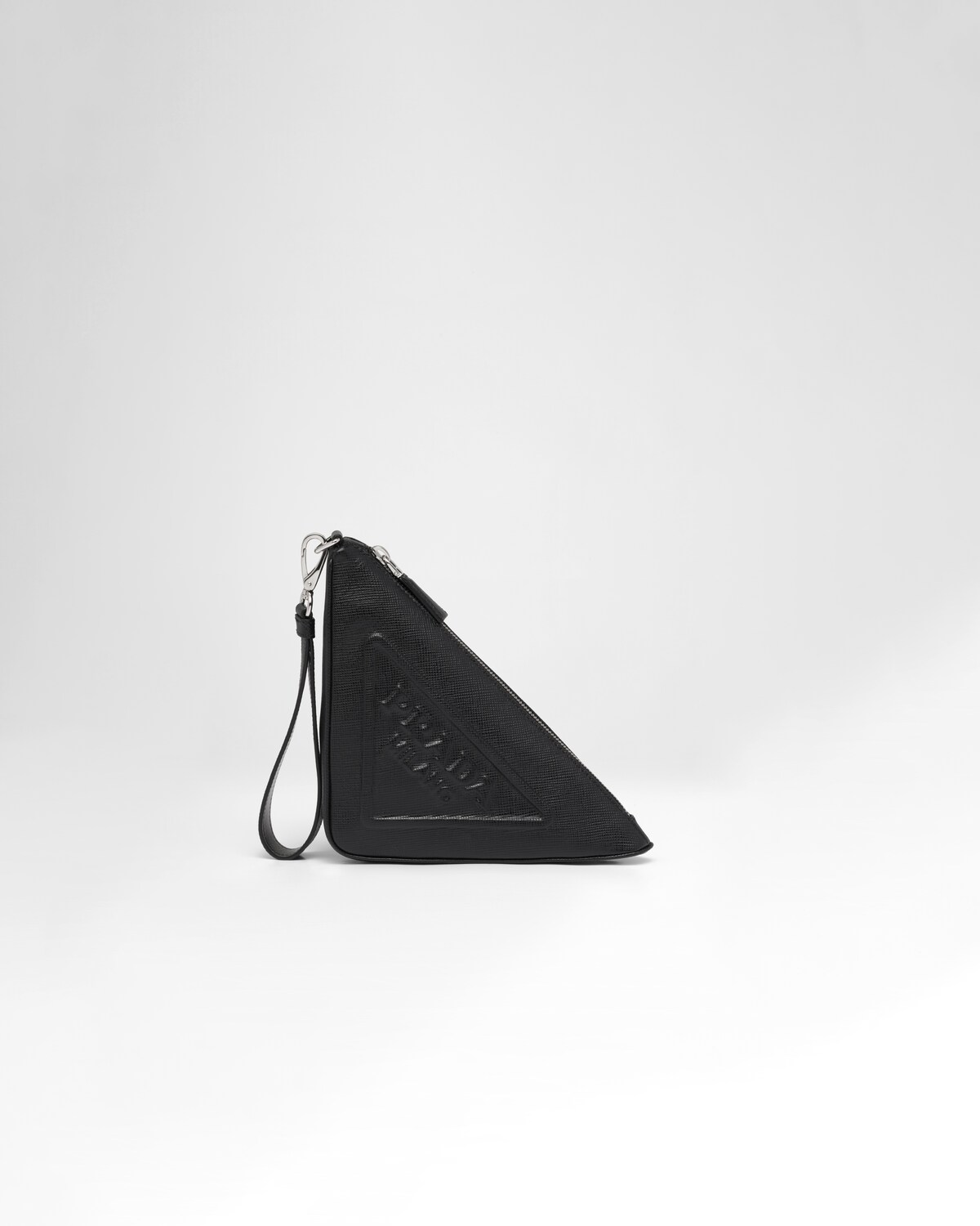 Black Leather Prada Triangle Pouch | PRADA