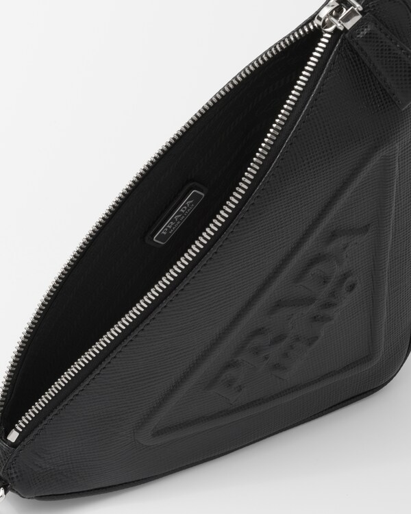 Black Leather Prada Triangle Pouch | PRADA