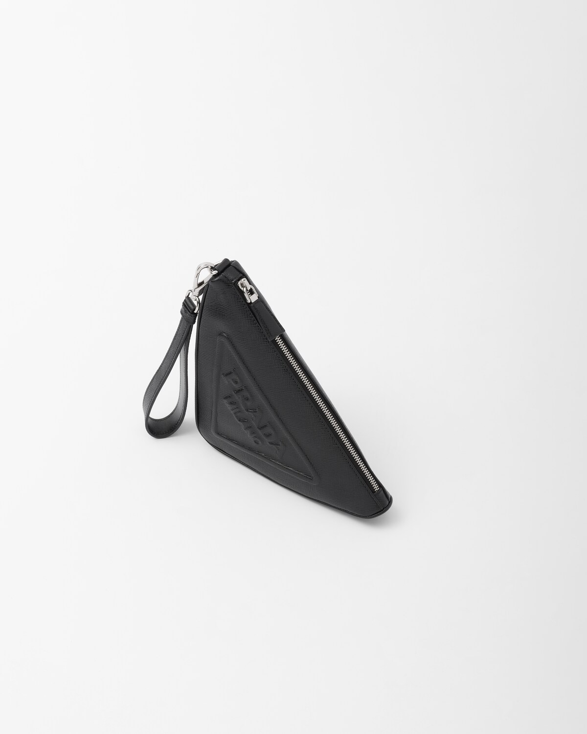 Black Leather Prada Triangle Pouch | PRADA