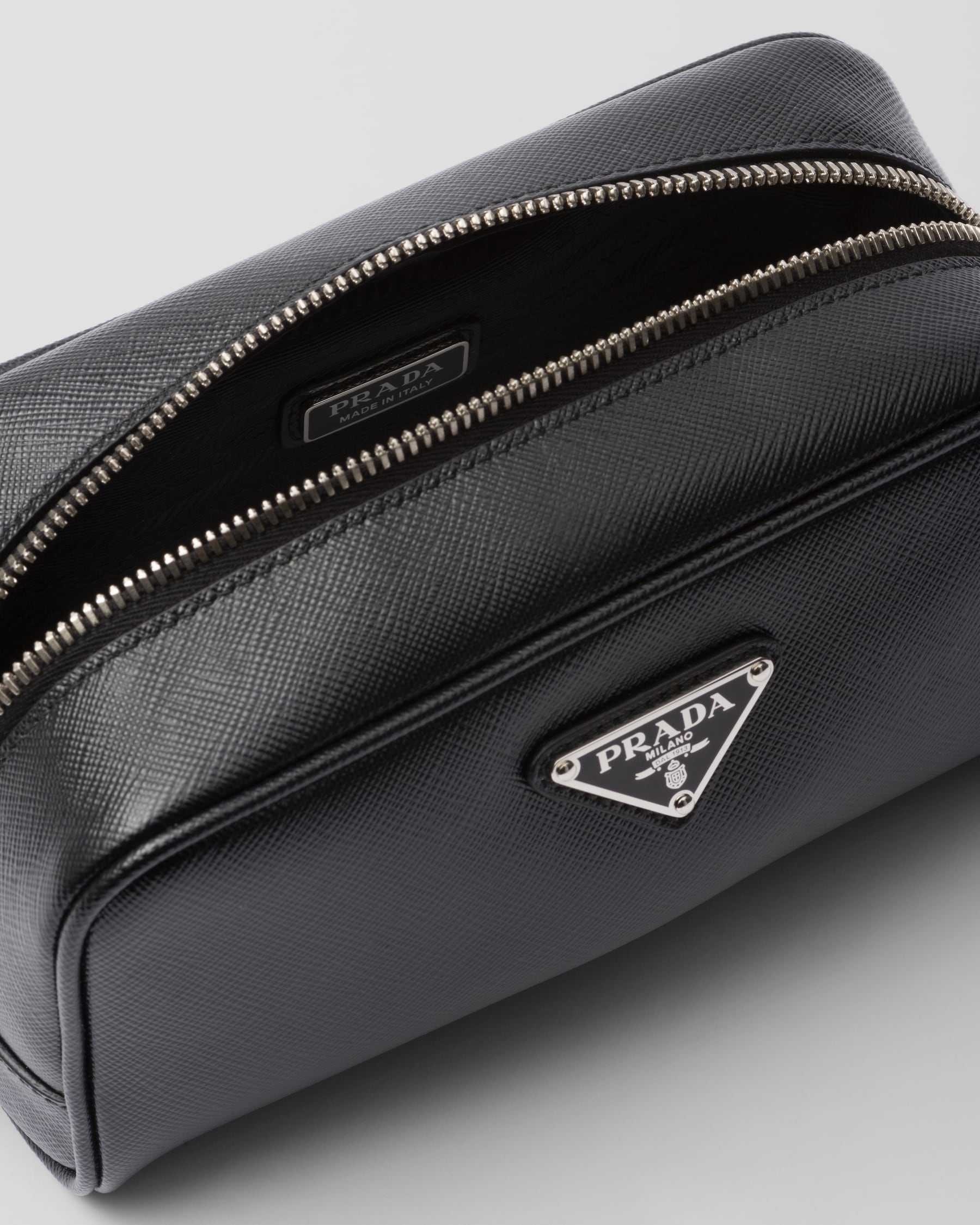 Black Saffiano Leather Pouch | PRADA