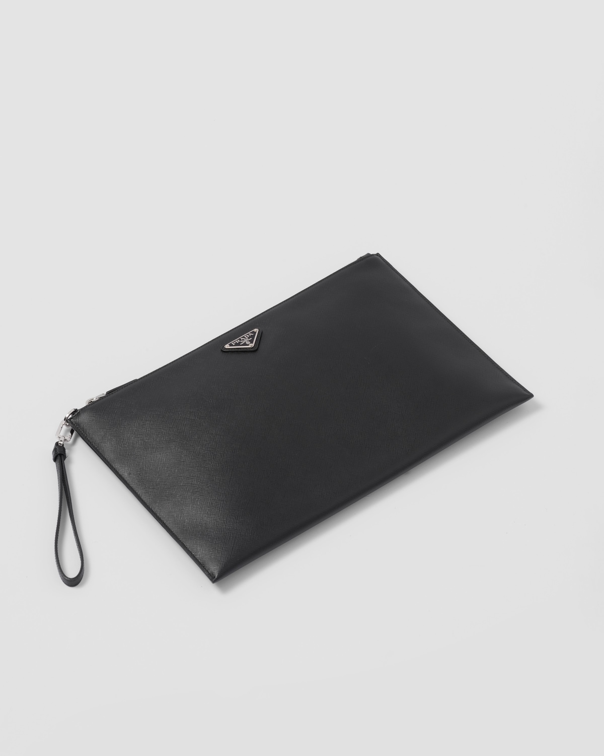 Black Saffiano Leather Pouch | PRADA