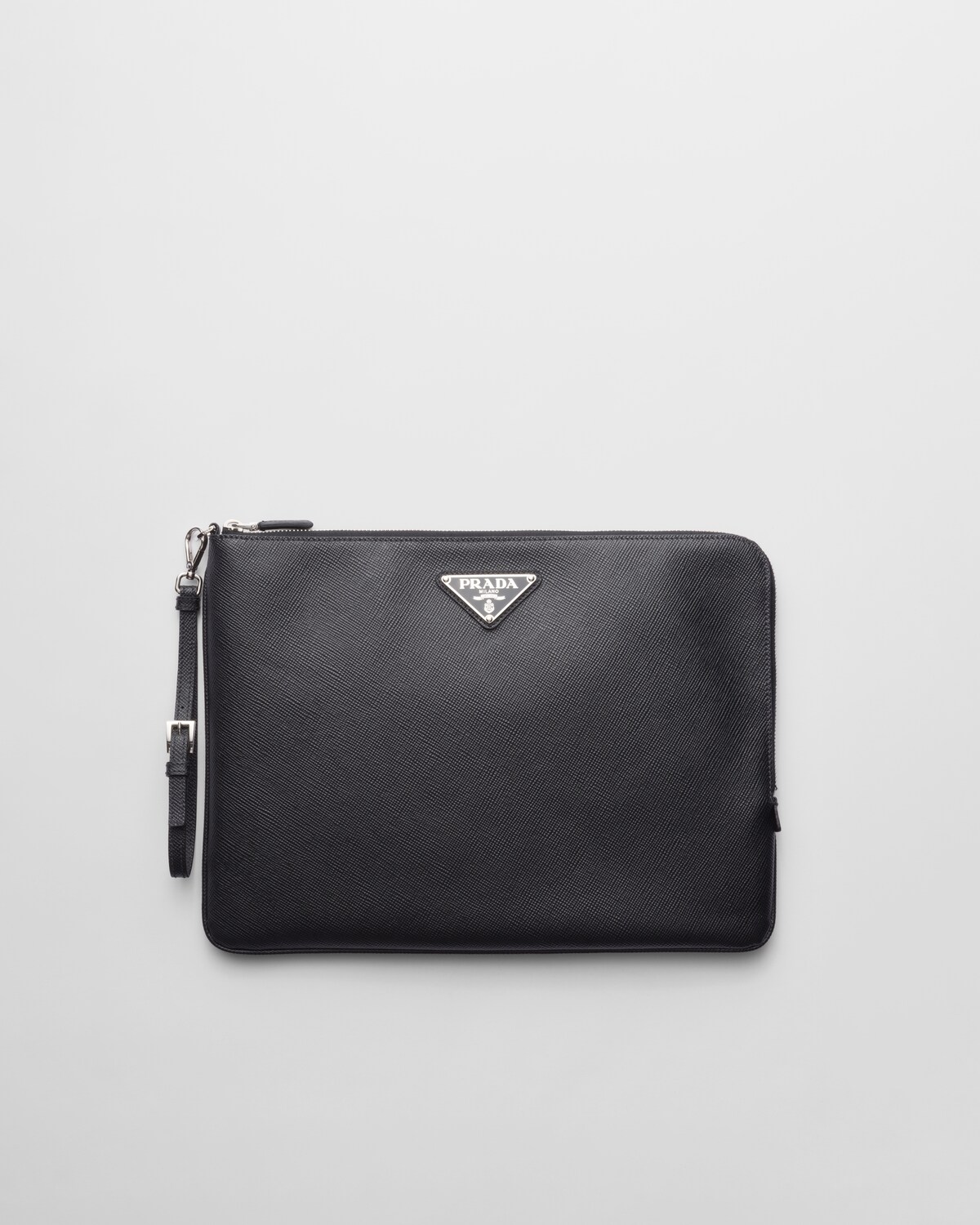 Black Large Saffiano Leather Pouch | PRADA