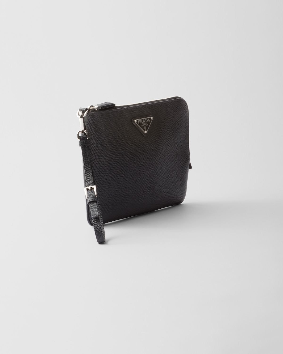 Black Small Saffiano Leather Pouch | PRADA