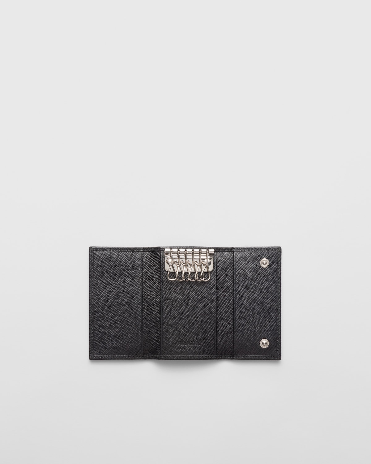 Black Saffiano Leather Key Case | PRADA