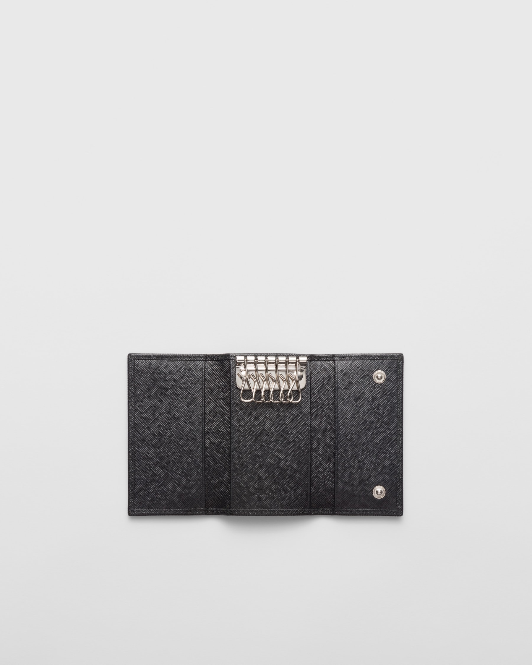 Black Saffiano Leather Key Case | PRADA