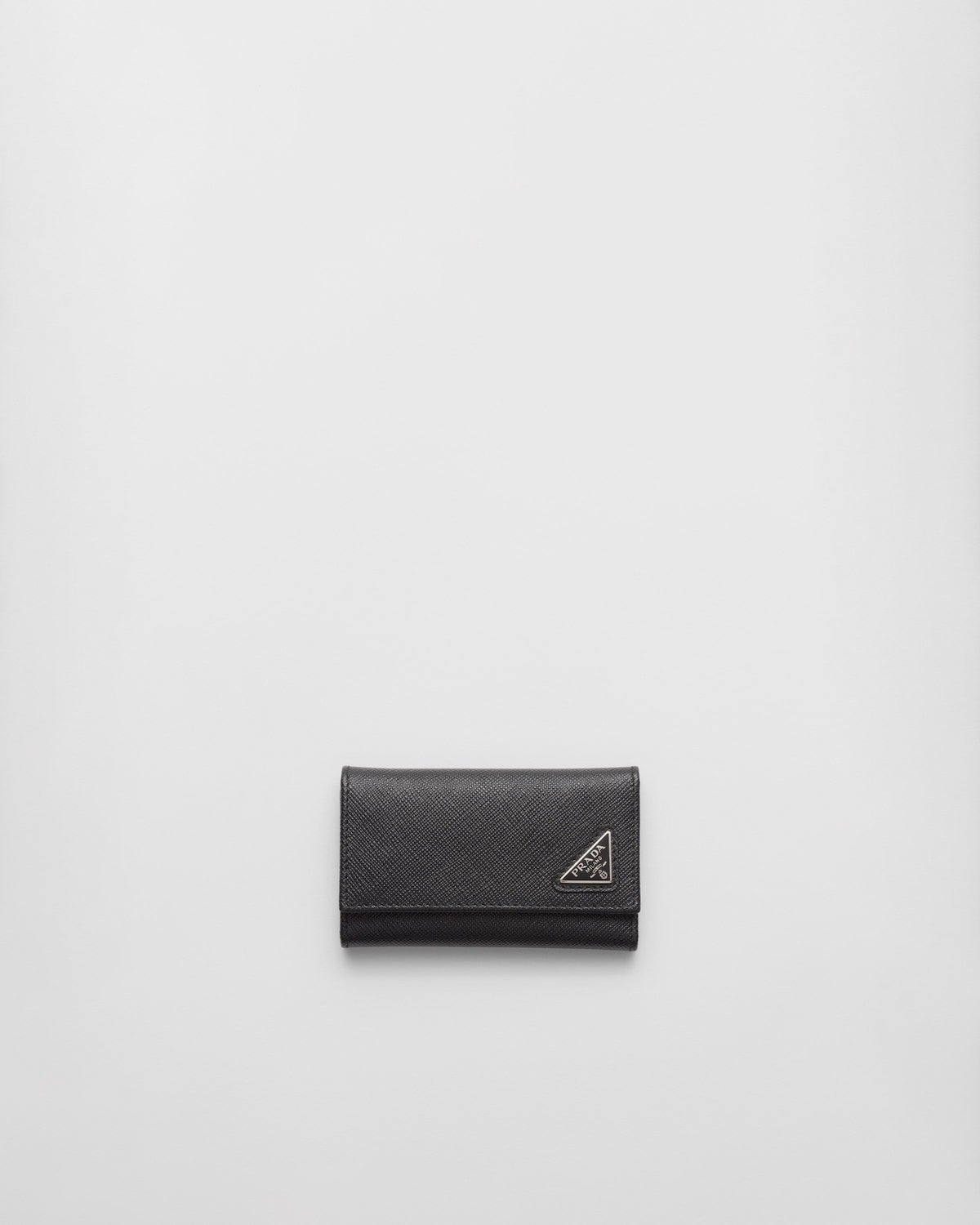 Black Saffiano Leather Key Case | PRADA