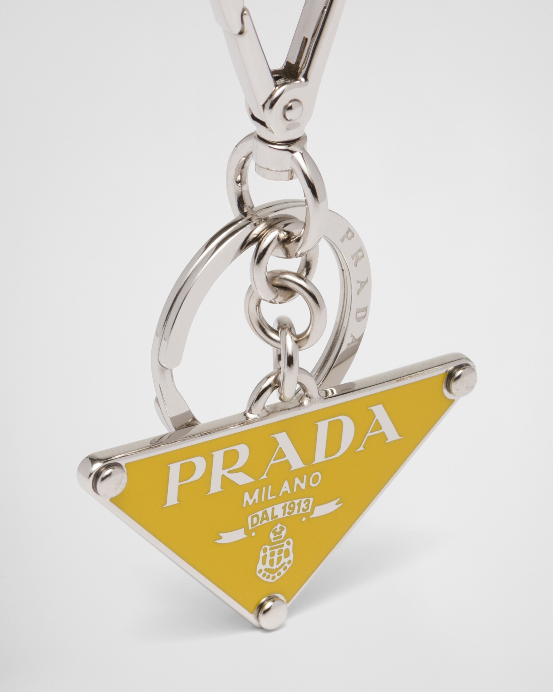 Sunny Yellow Metal Keychain | PRADA