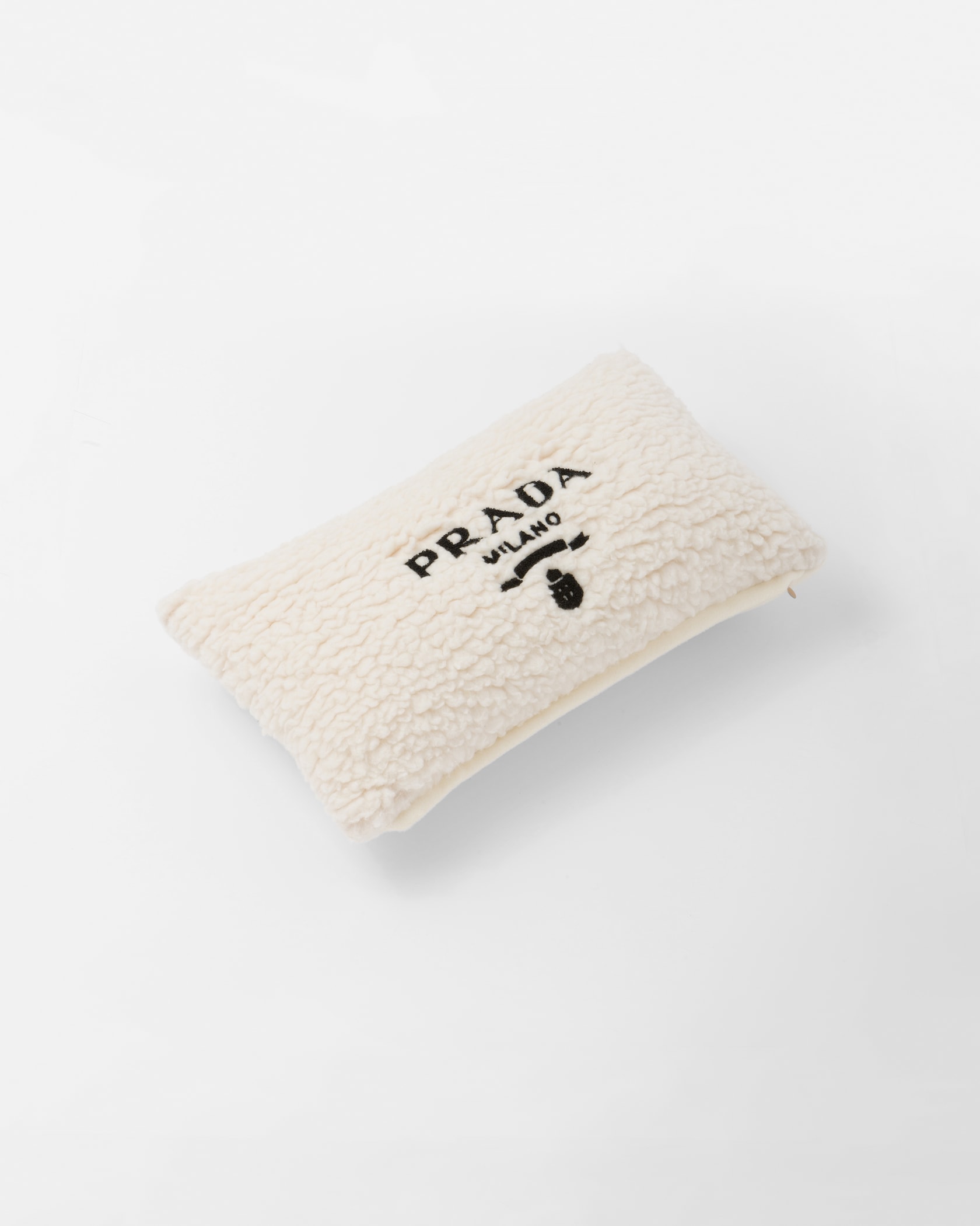 Tan/black Faux-fur Cashmere And Wool Throw Pillow | PRADA