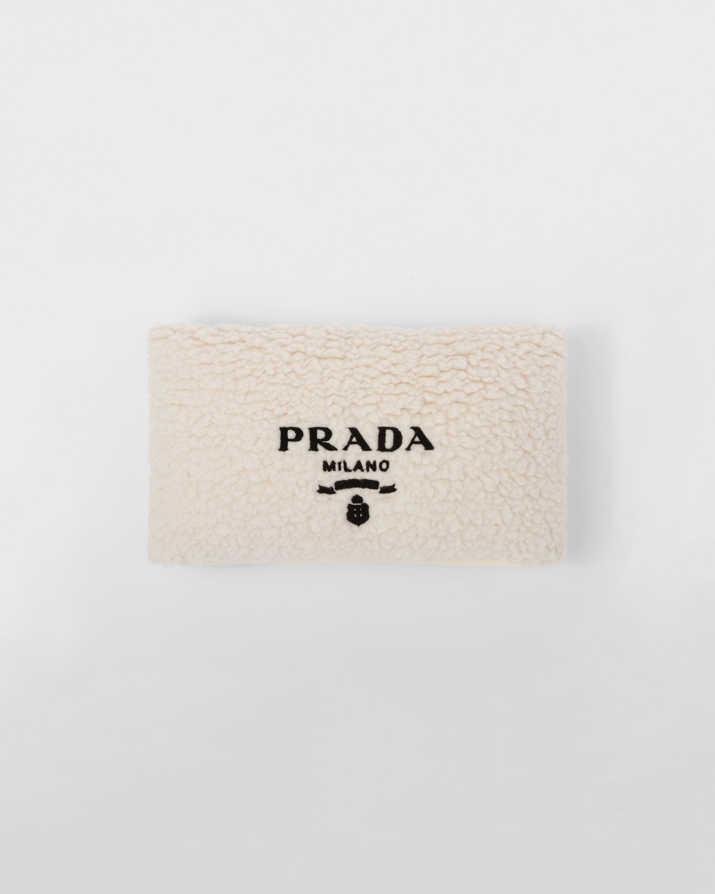 Tan/black Faux-fur Cashmere And Wool Throw Pillow | PRADA