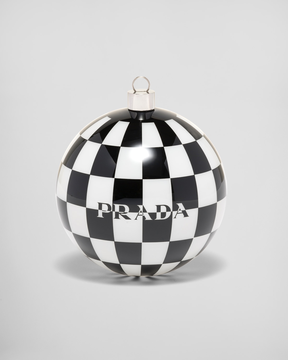 White/black Glass Christmas Ornament Set | PRADA