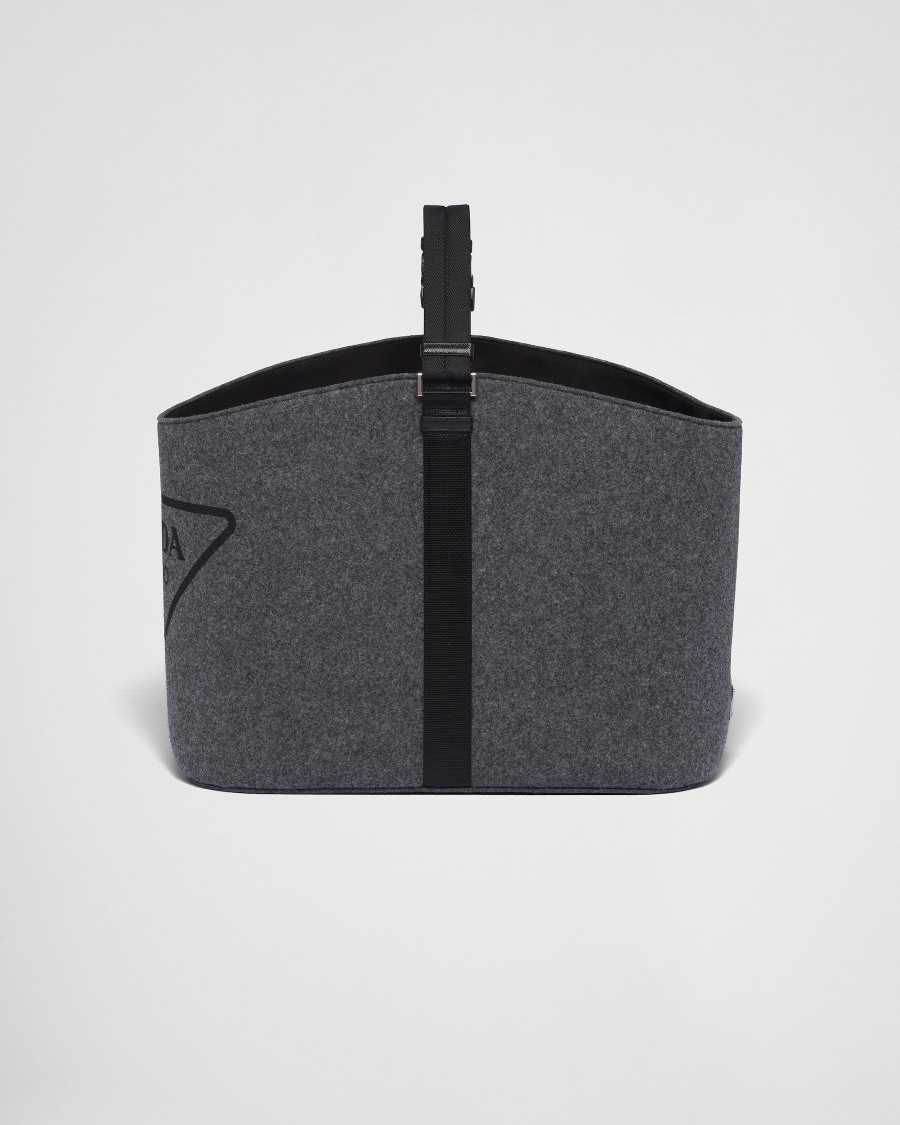 Anthracite Gray Felt Log Carrier | PRADA