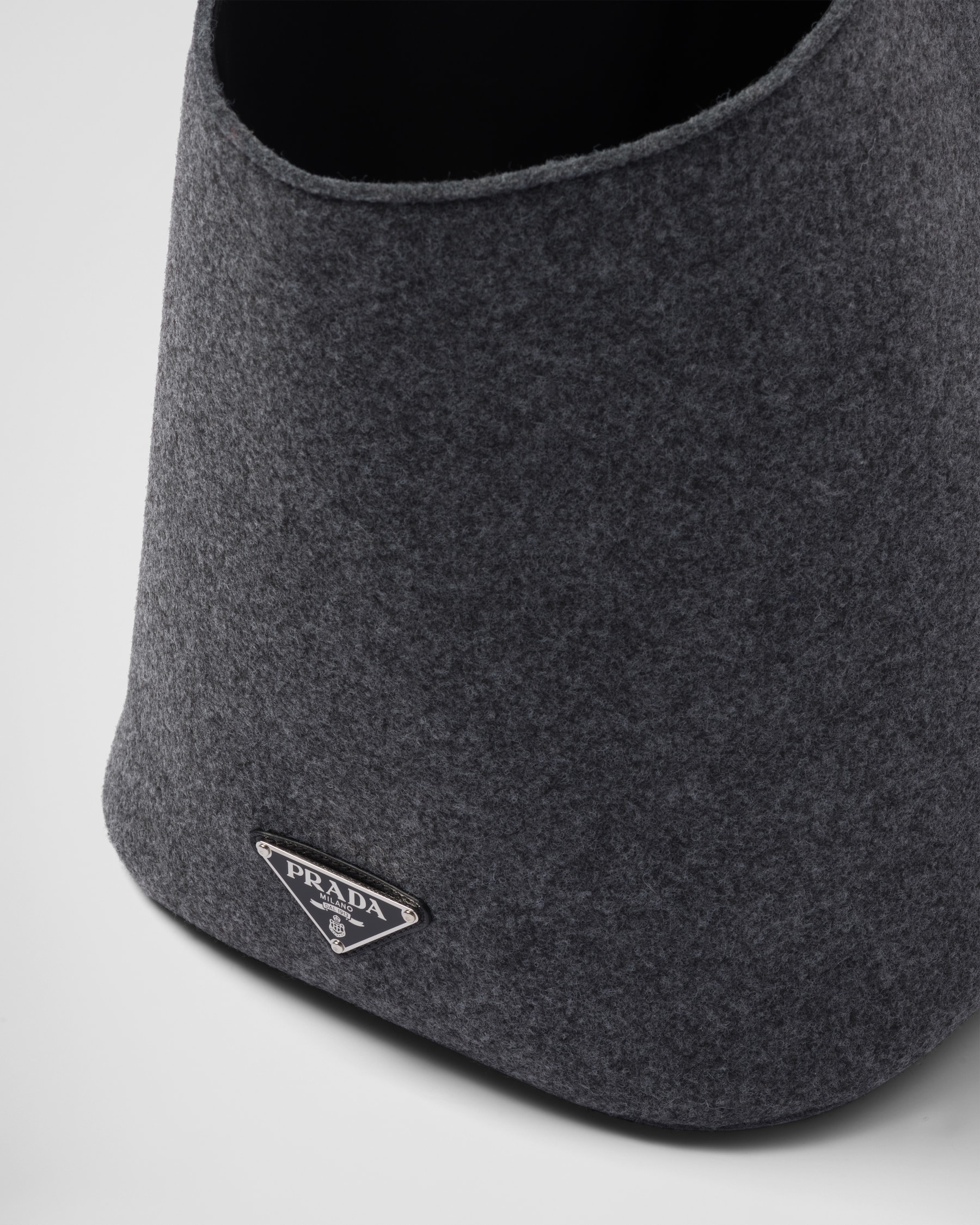 Anthracite Gray Felt Log Carrier | PRADA