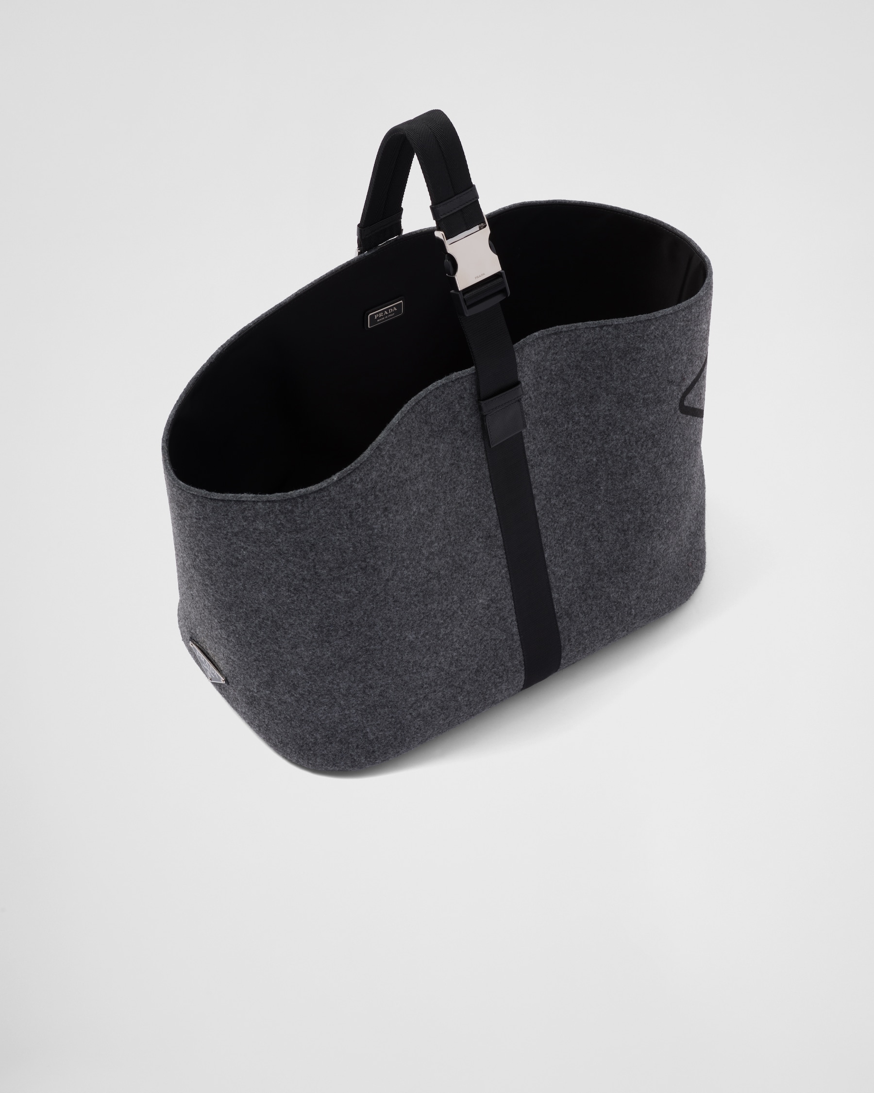 Anthracite Gray Felt Log Carrier | PRADA