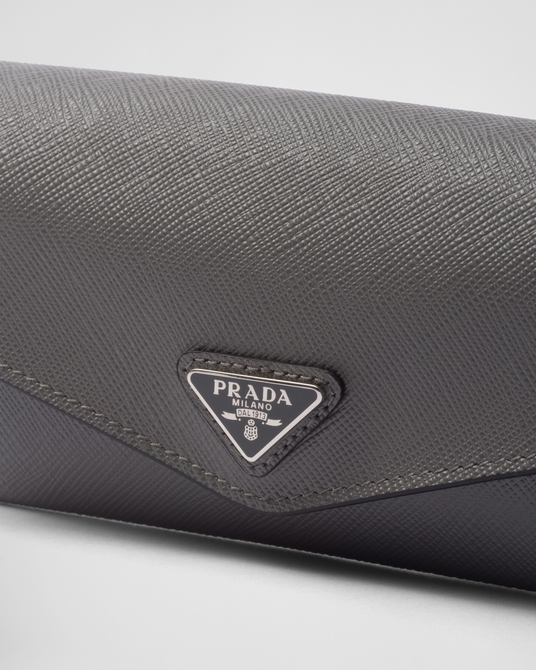 Marble Gray Saffiano Leather Eyeglasses Case | PRADA