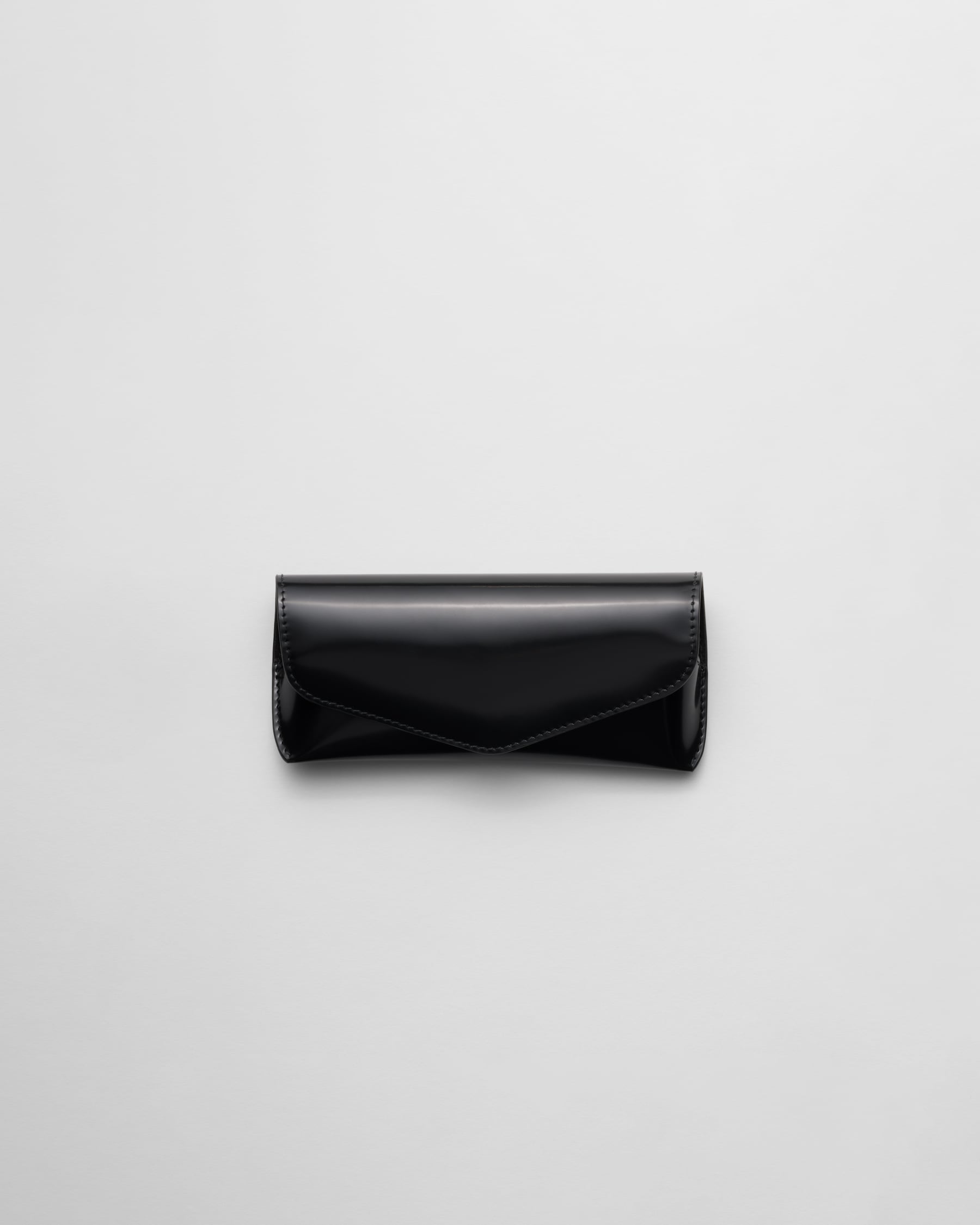 Black Brushed Leather Glasses Case | PRADA