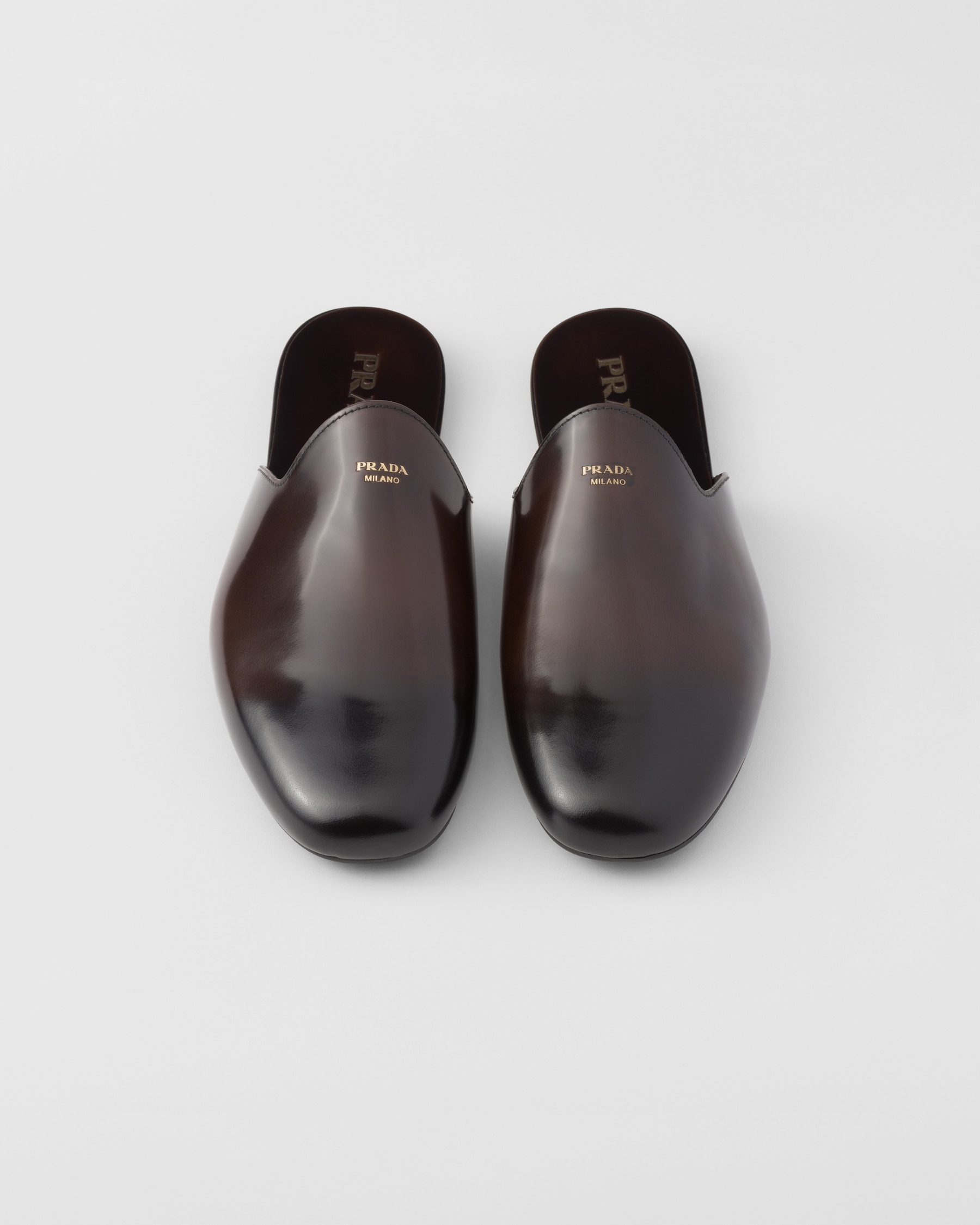 Sienna Brushed Leather Slippers | PRADA
