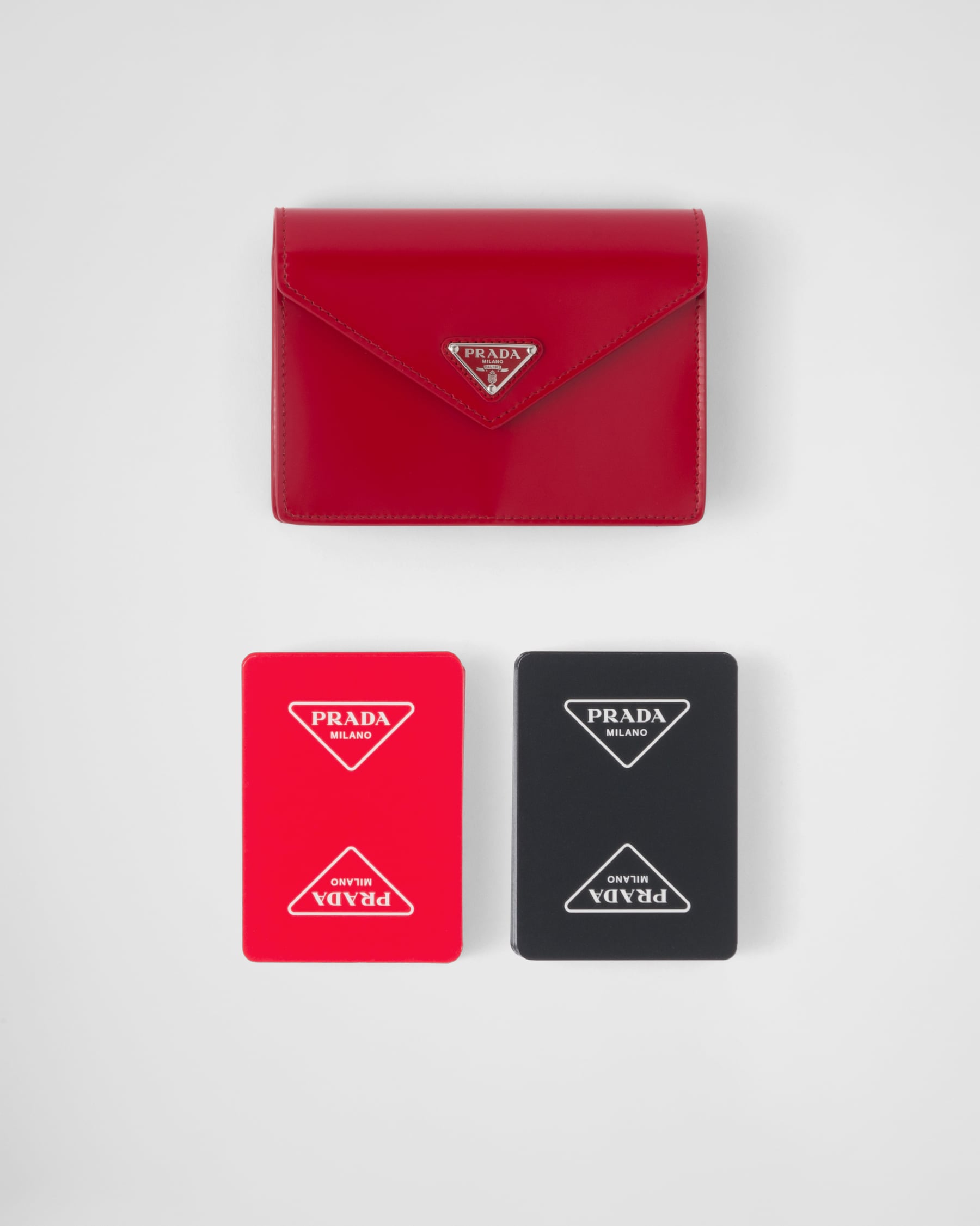 Scarlet Playing Cards With Leather Case | PRADA