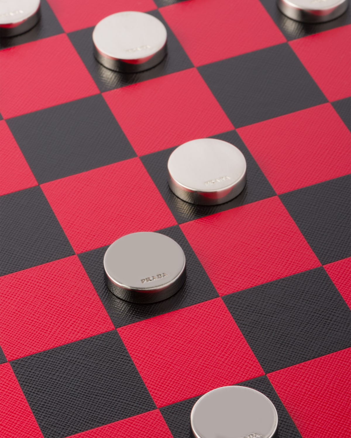 Black Saffiano Leather Checkers Set | PRADA