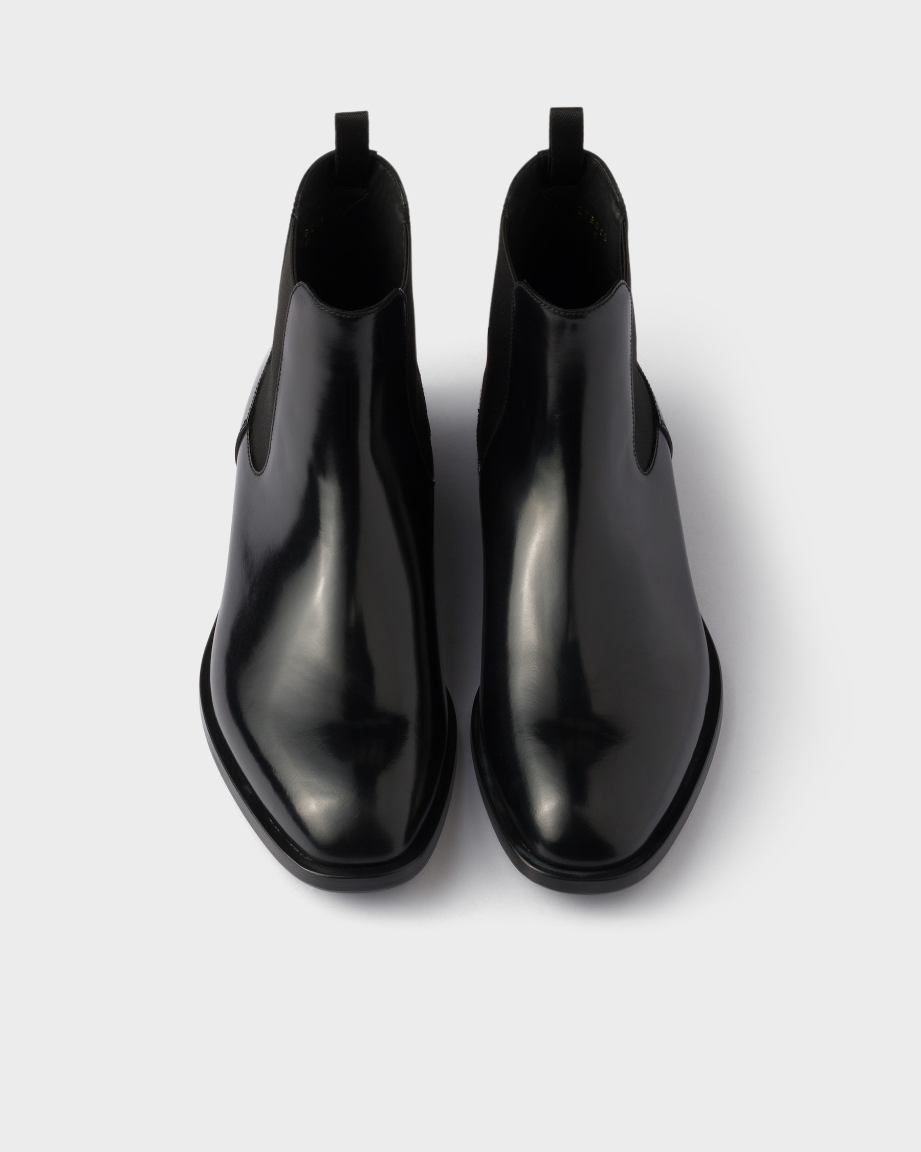 Black Brushed Leather Chelsea Boots | PRADA - United States