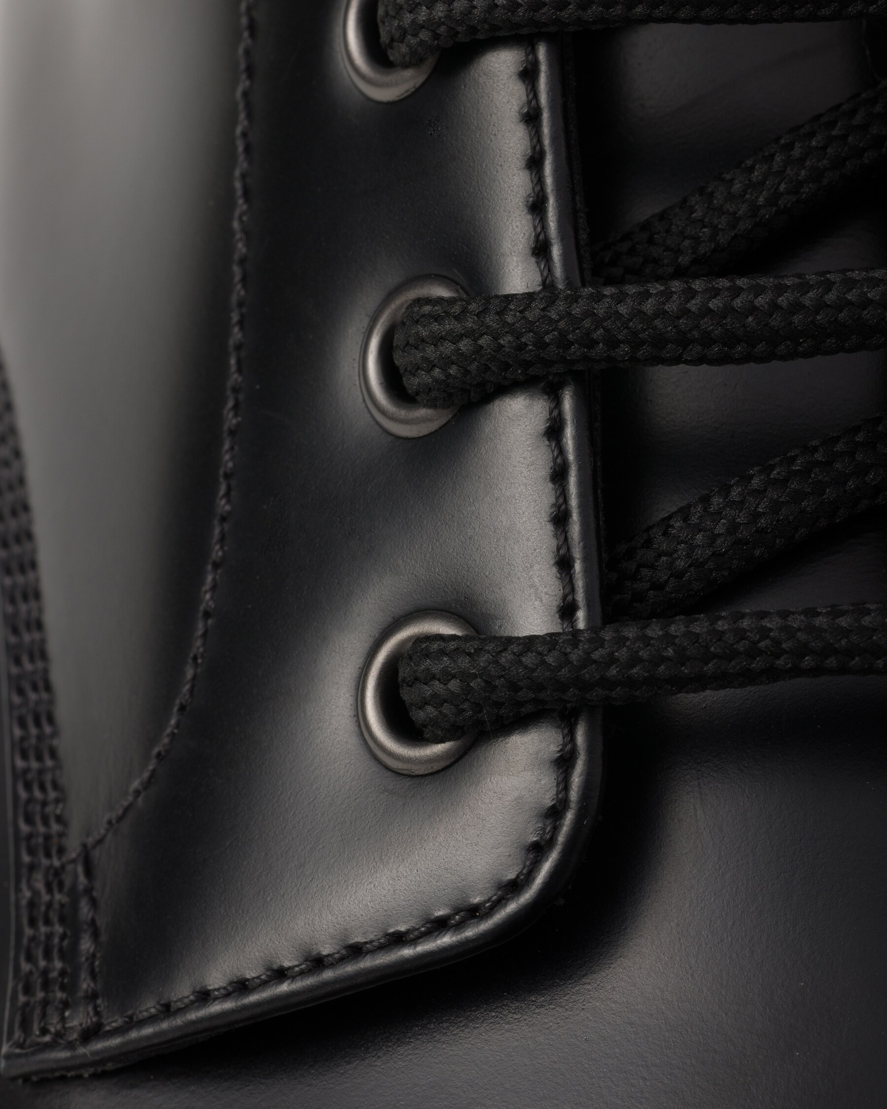 Black Brushed Leather Combat Boots | PRADA