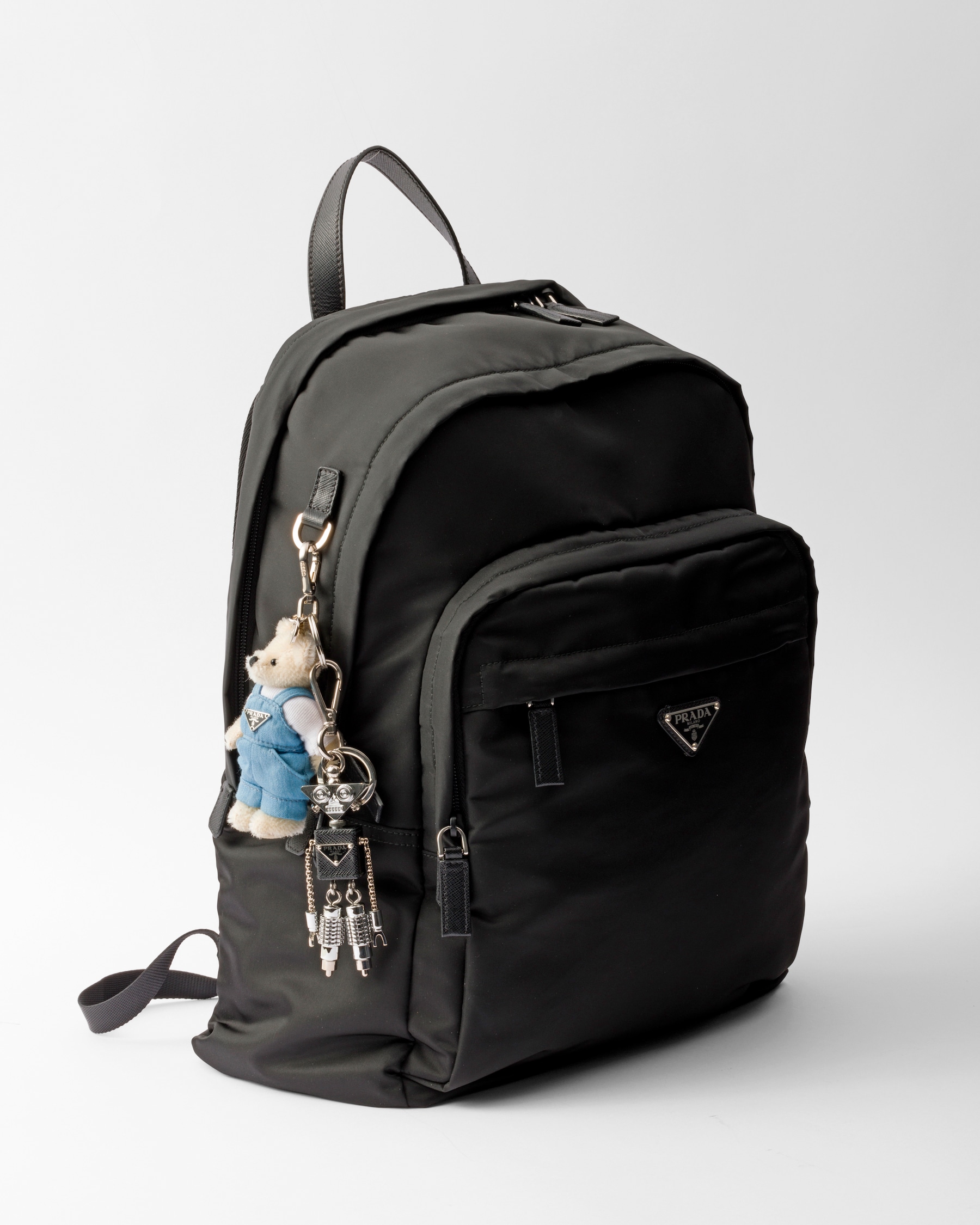 White Teddy Keychain Charm | PRADA