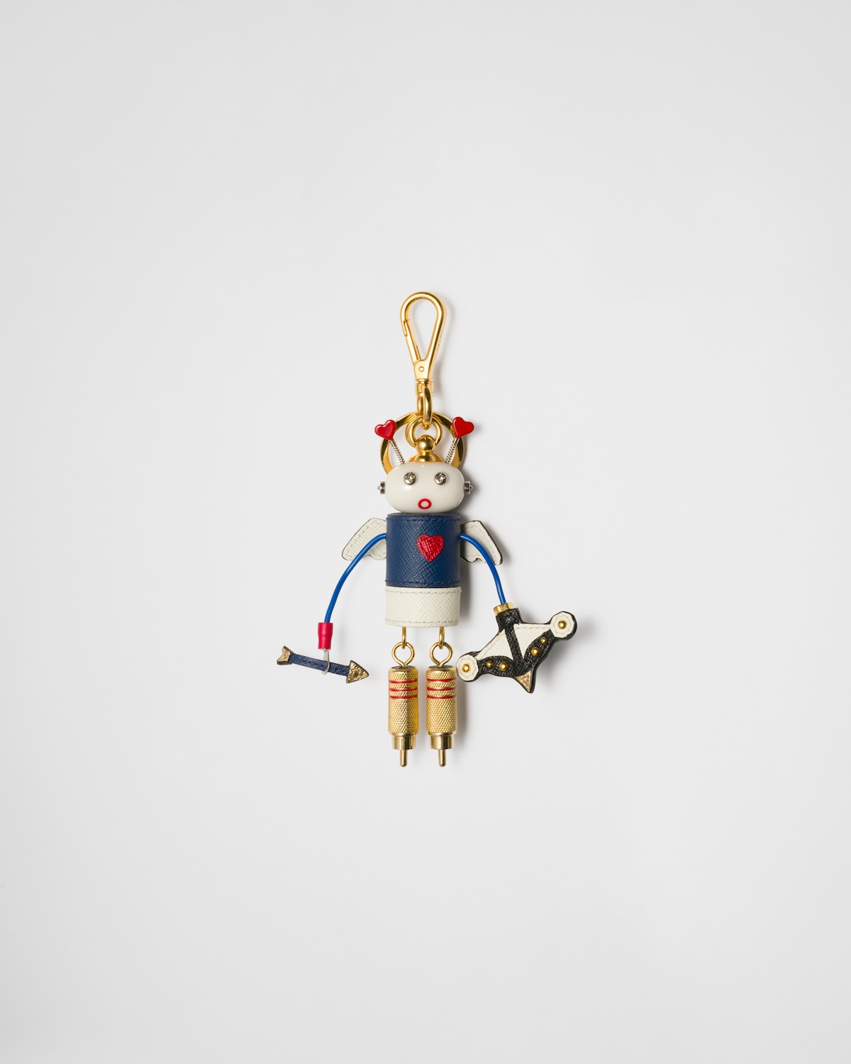 Bright Blue/white Robot Bag Charm | PRADA