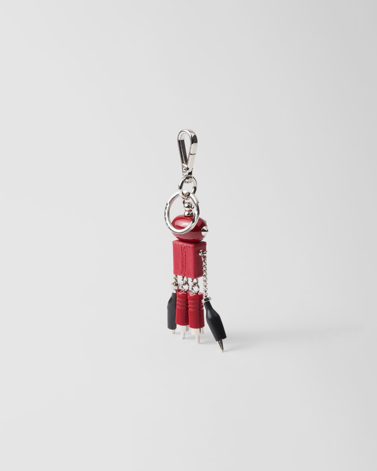 Fiery Red Saffiano Leather Robot Trick Keychain | PRADA