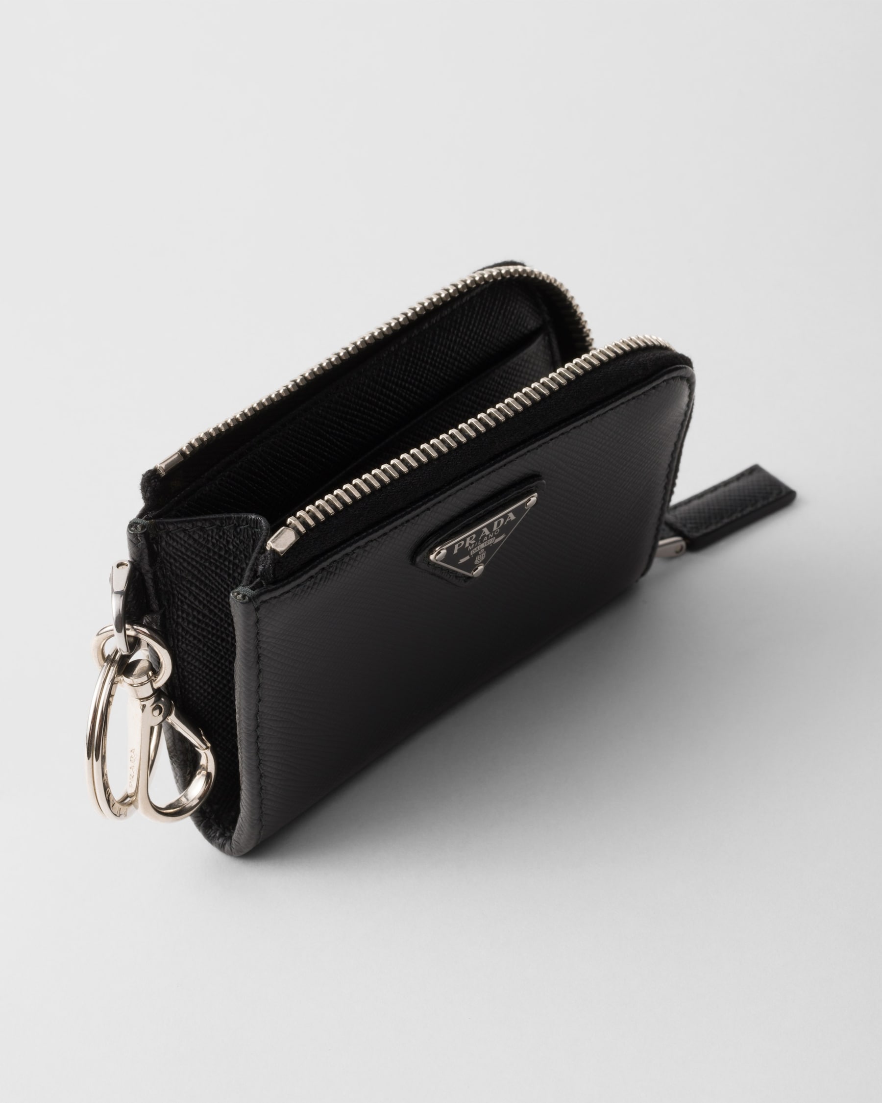 Black Saffiano Leather Mini Pouch | PRADA