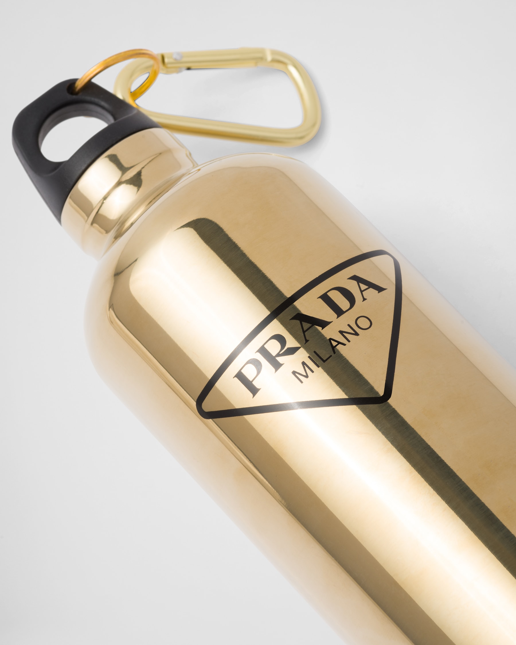 Gold/black Stainless Steel Insulated Water Bottle, 500 Ml | PRADA
