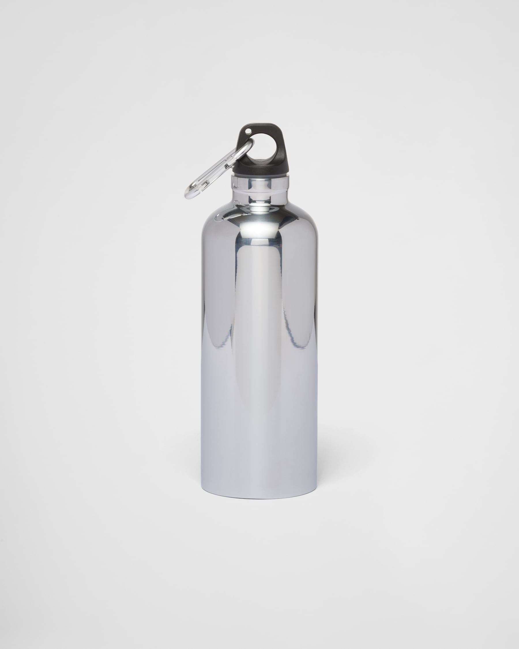 Silver/black Stainless Steel Insulated Water Bottle, 500 Ml | PRADA