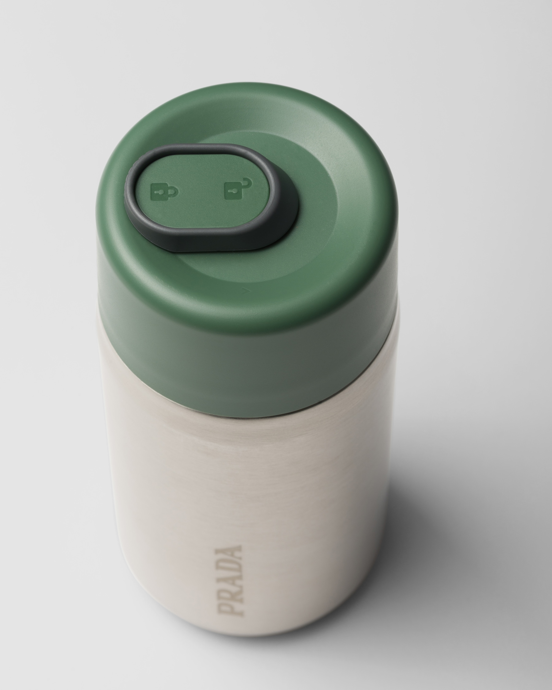 Silver/spruce Stainless Steel Travel Mug, 340 Ml | PRADA