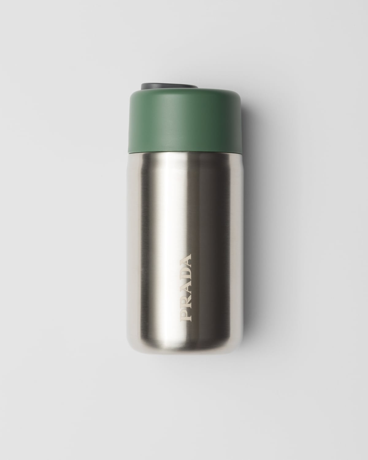 Silver/spruce Stainless Steel Travel Mug, 340 Ml | PRADA