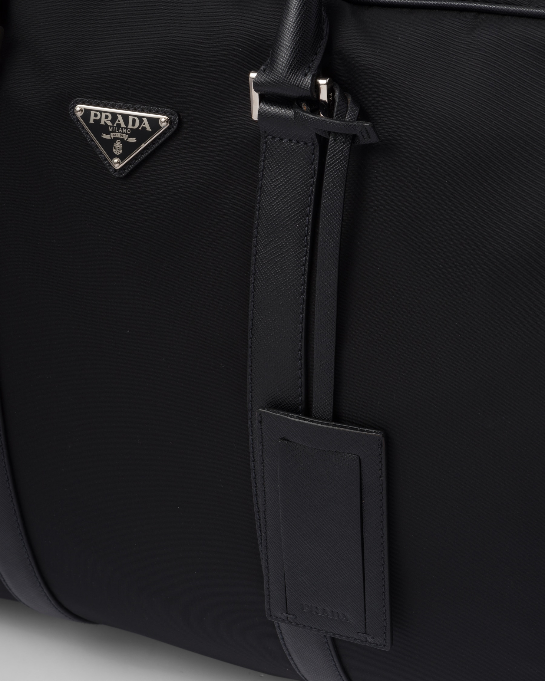 Black Re-nylon And Saffiano Leather Duffle Bag | PRADA - United States