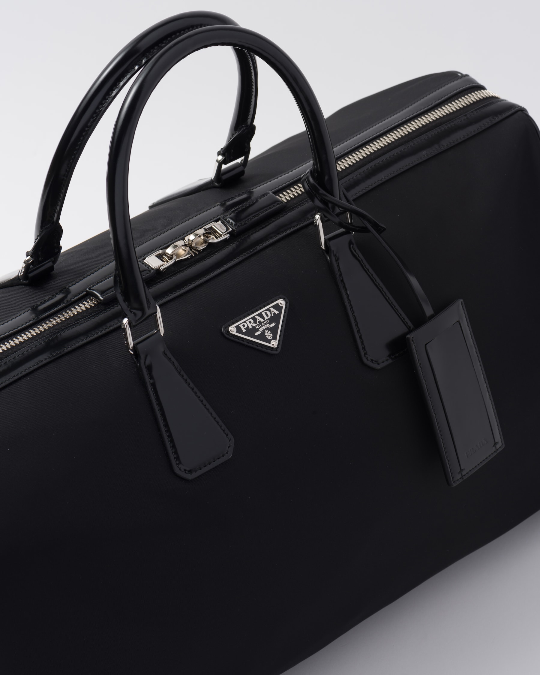 Black Re-nylon And Brushed Leather Duffel Bag | PRADA