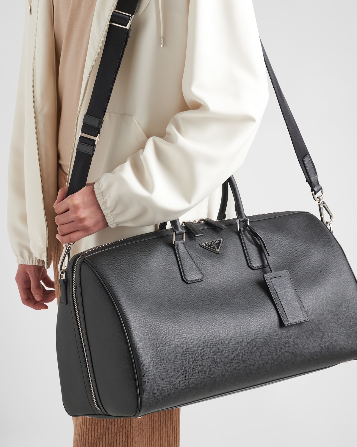 Black Saffiano Leather Travel Bag | PRADA