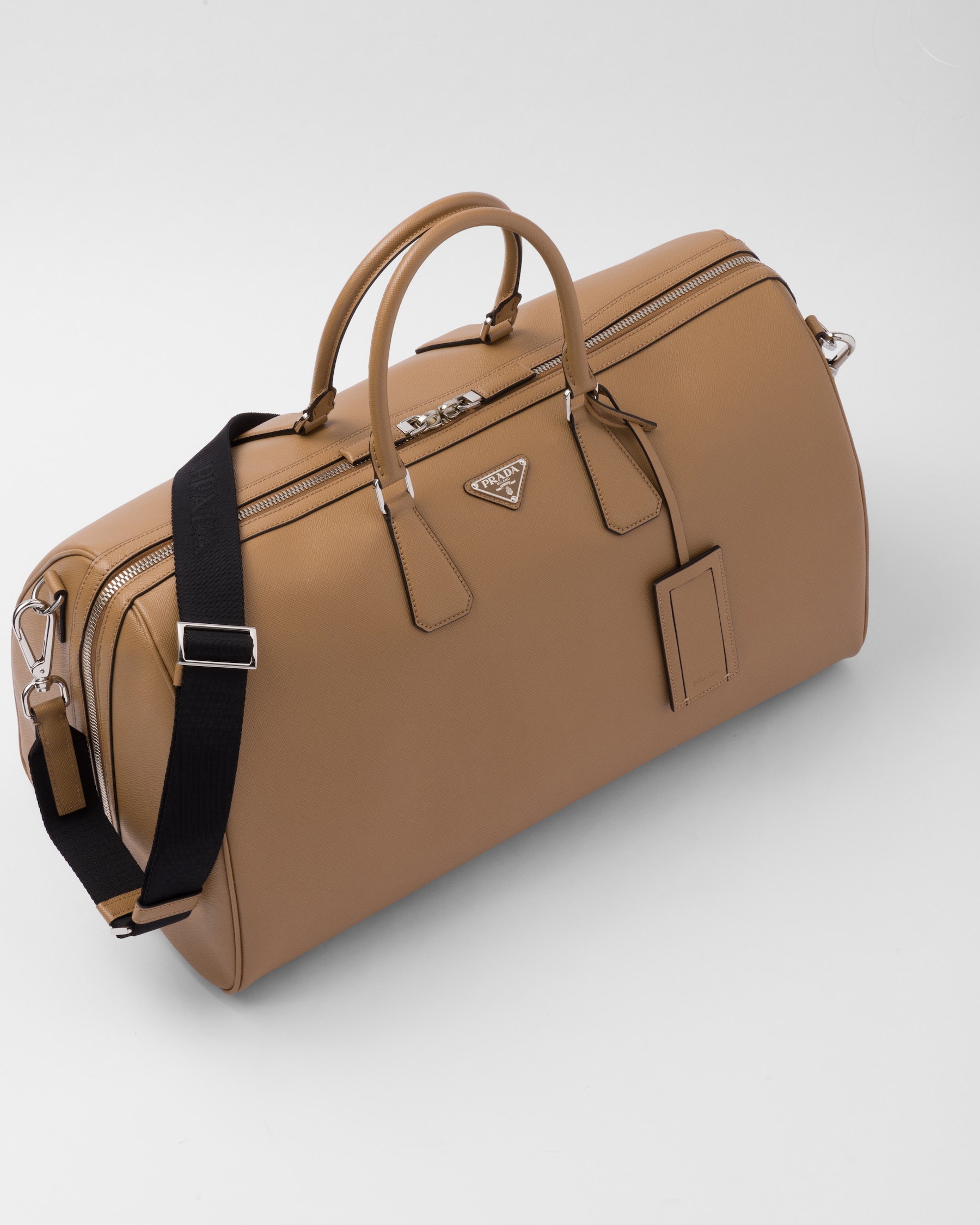 Caramel Saffiano Leather Travel Bag | PRADA