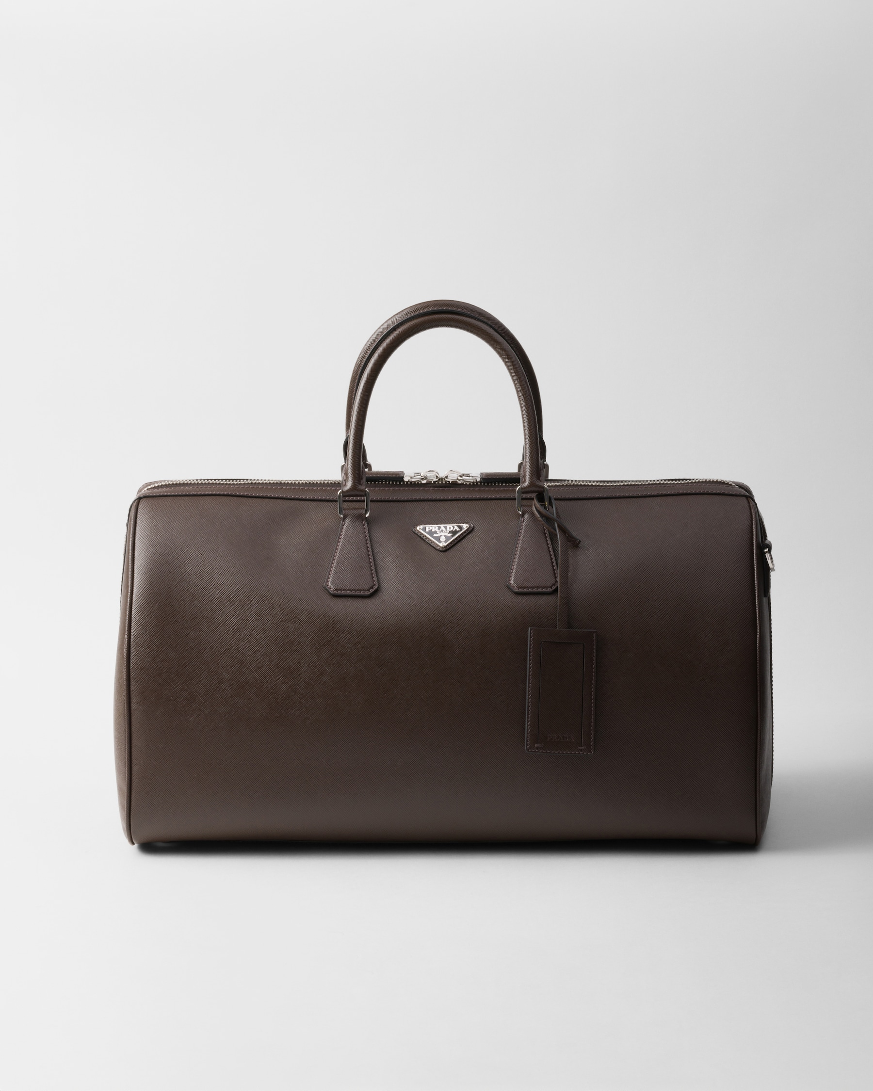 Coffee Saffiano Leather Travel Bag | PRADA