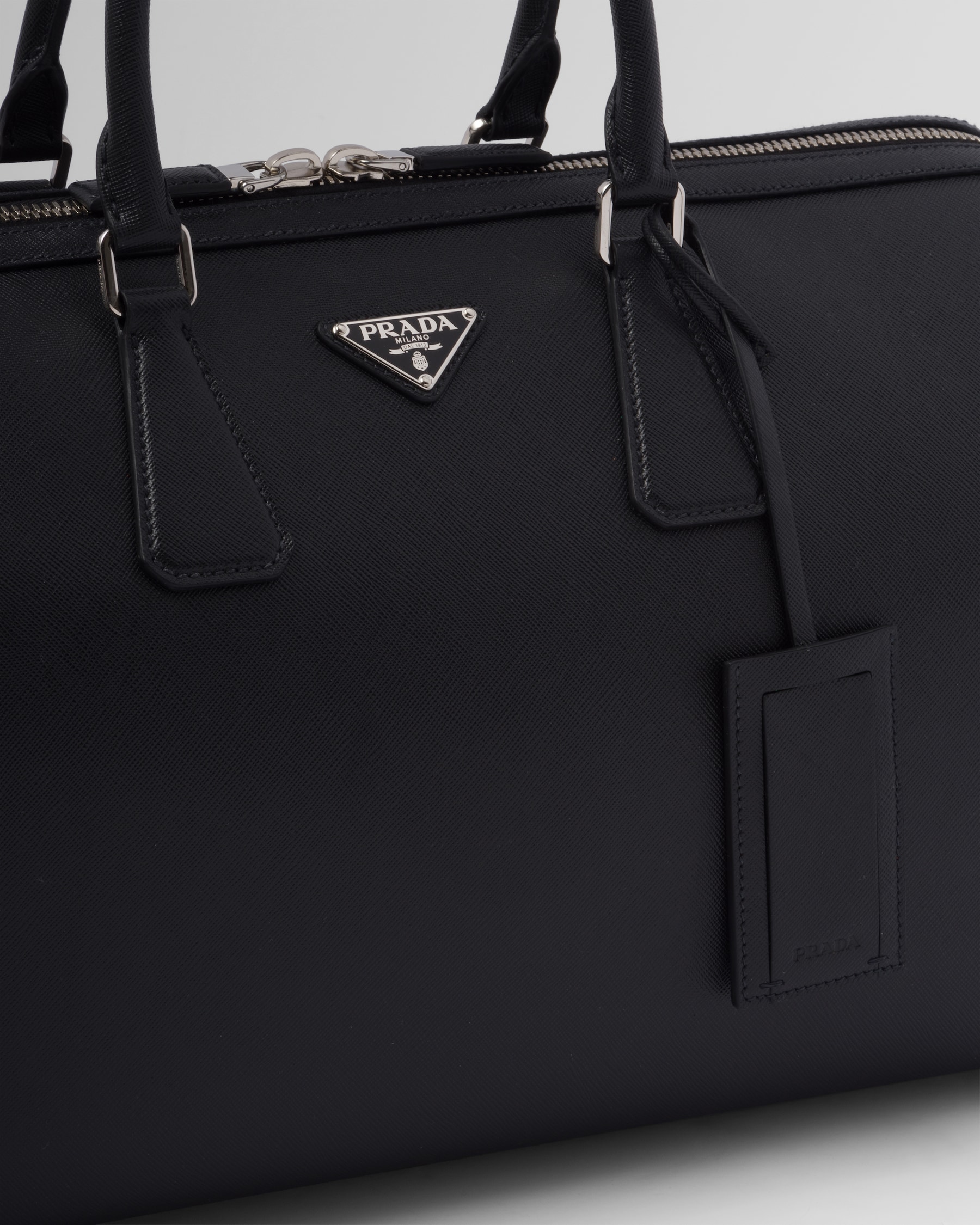 Black Saffiano Leather Travel Bag Prada