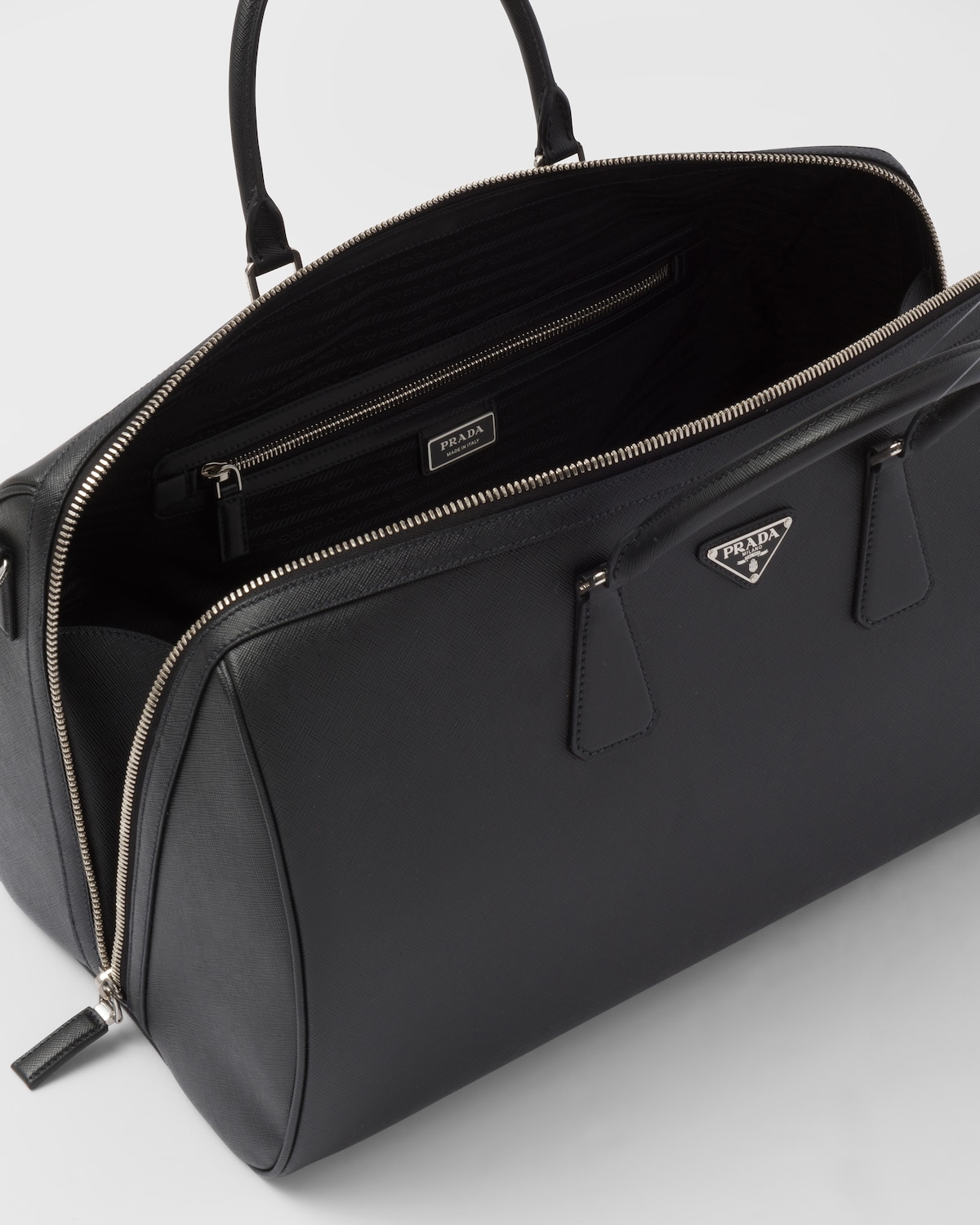 Black Saffiano Leather Travel Bag | PRADA