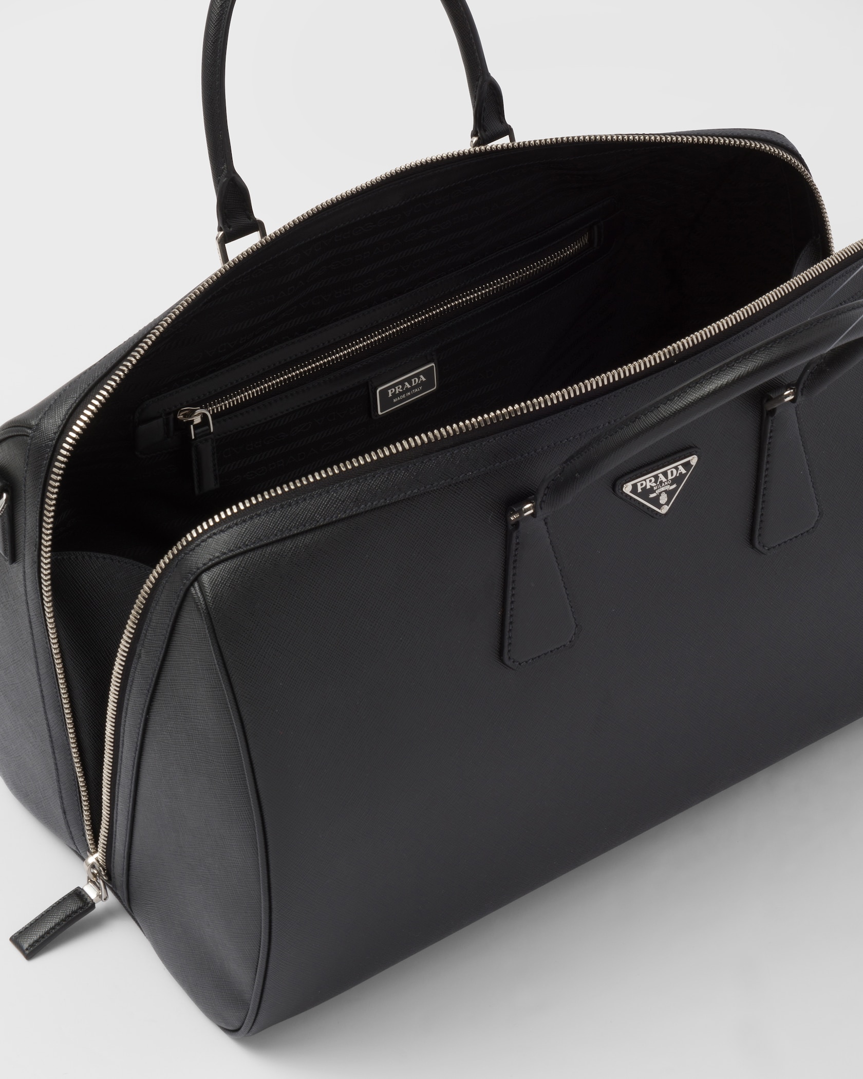 Black Saffiano Leather Travel Bag | PRADA