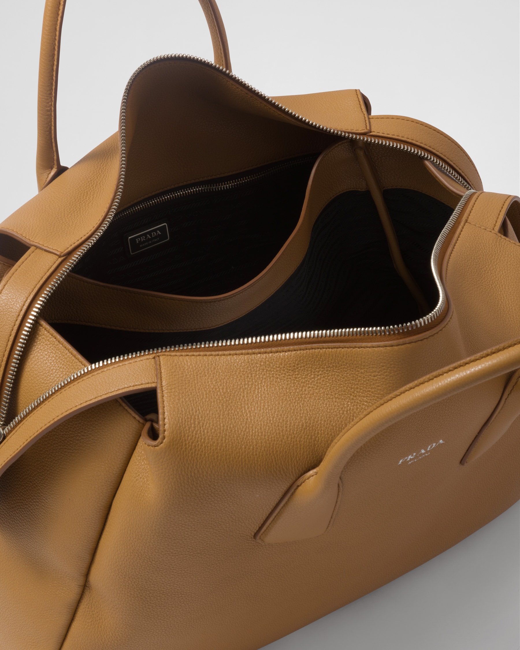 Caramel Leather Travel Bag Prada