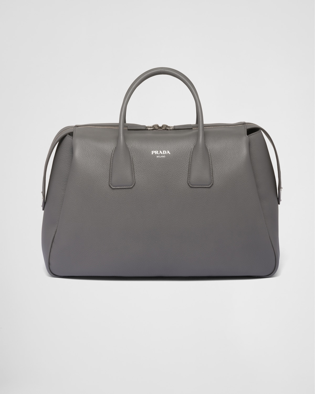 Marble Gray Leather Travel Bag | PRADA