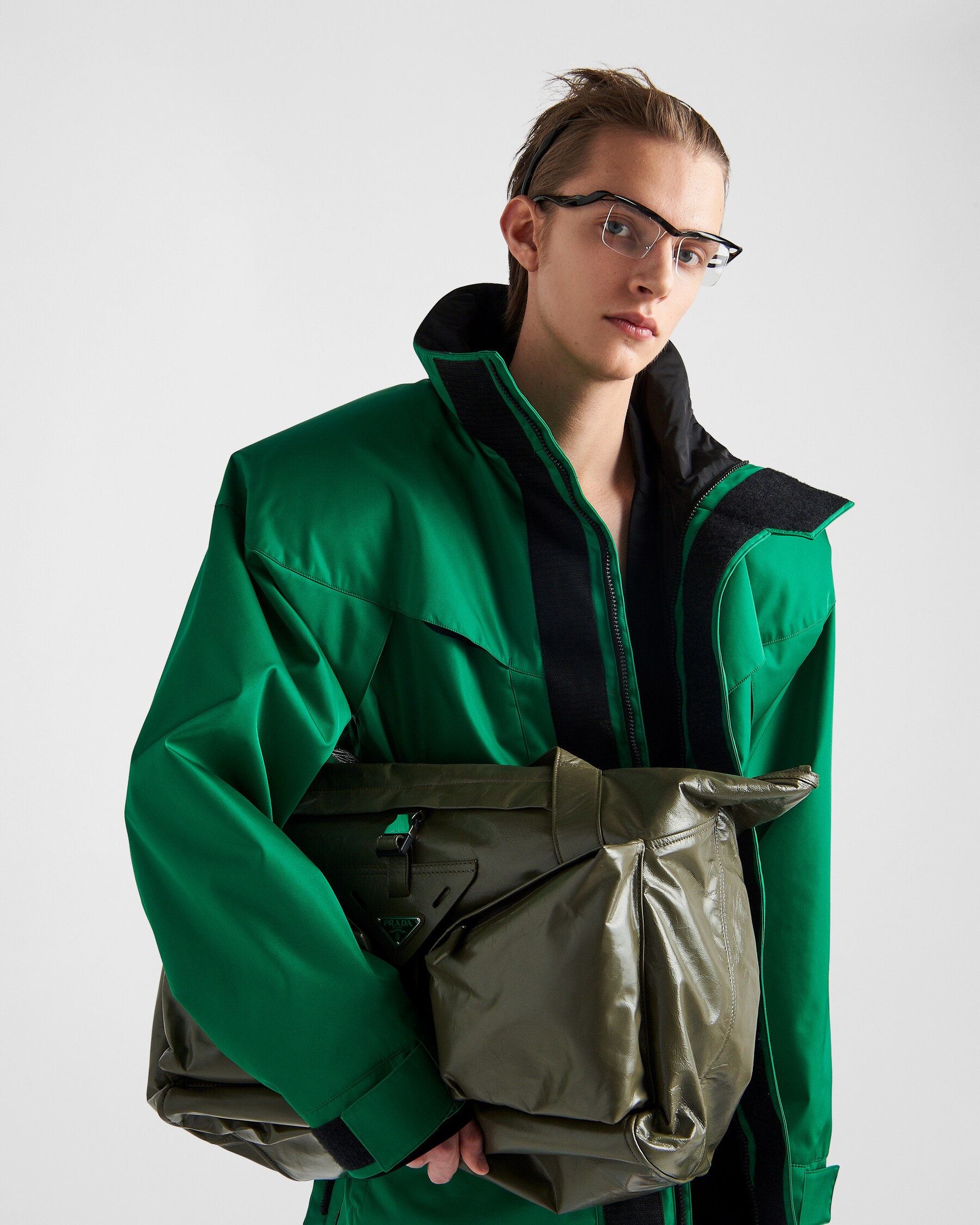 Loden Green Leather Travel Bag | PRADA