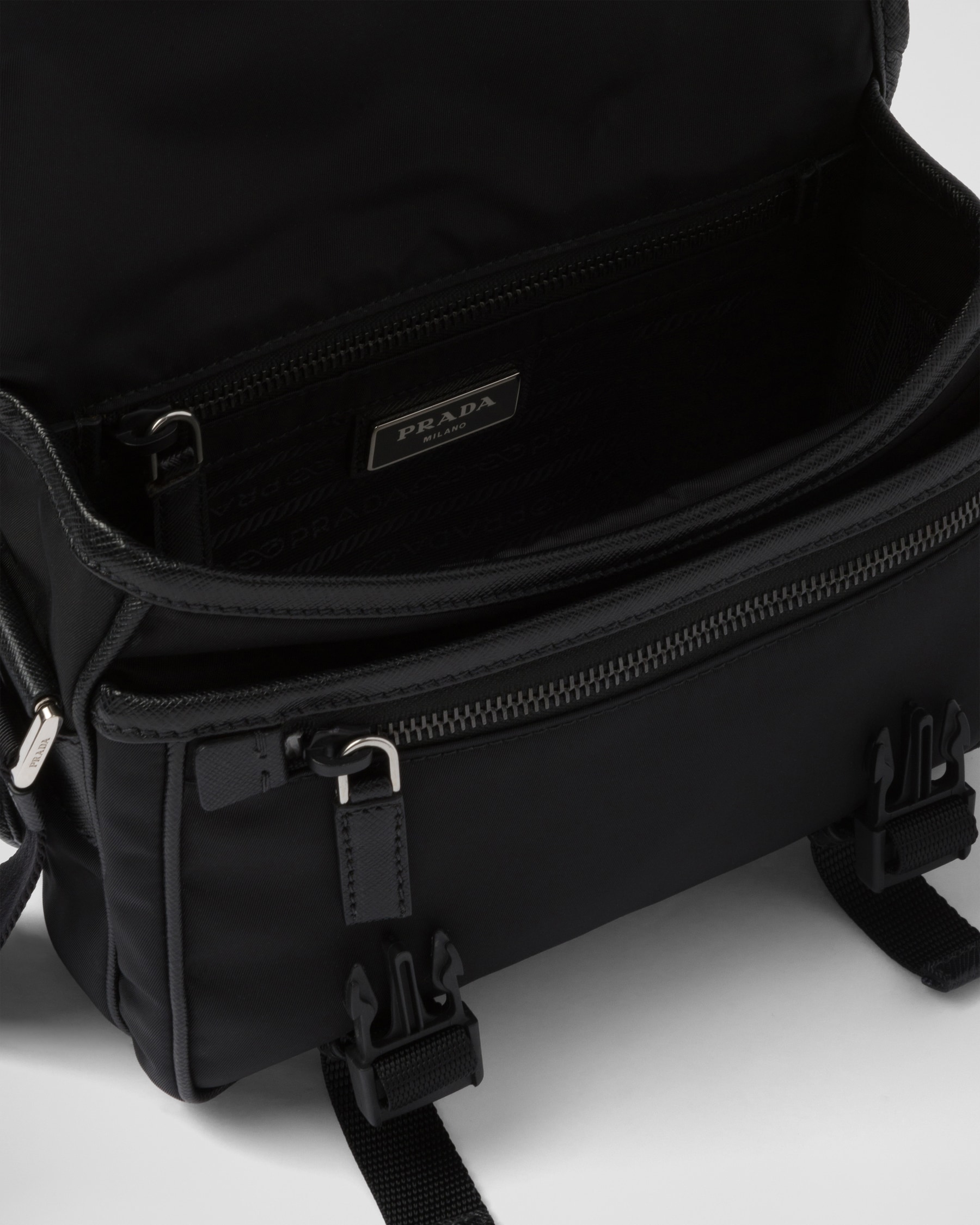 Black Re-nylon And Saffiano Leather Shoulder Bag | PRADA - United States