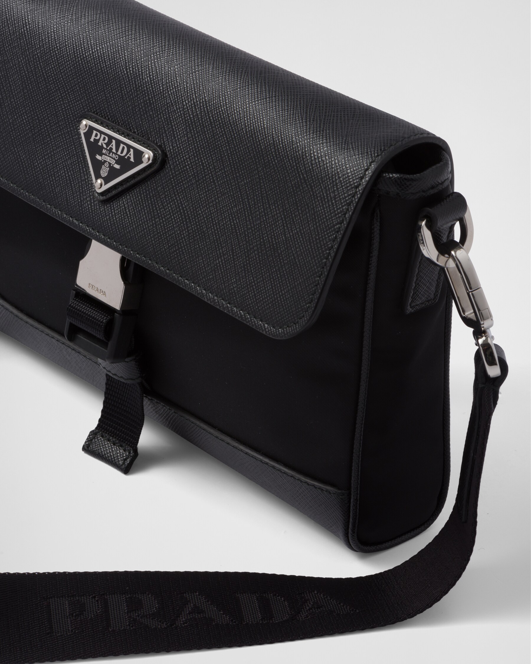 Black Re-nylon And Saffiano Shoulder Bag | PRADA